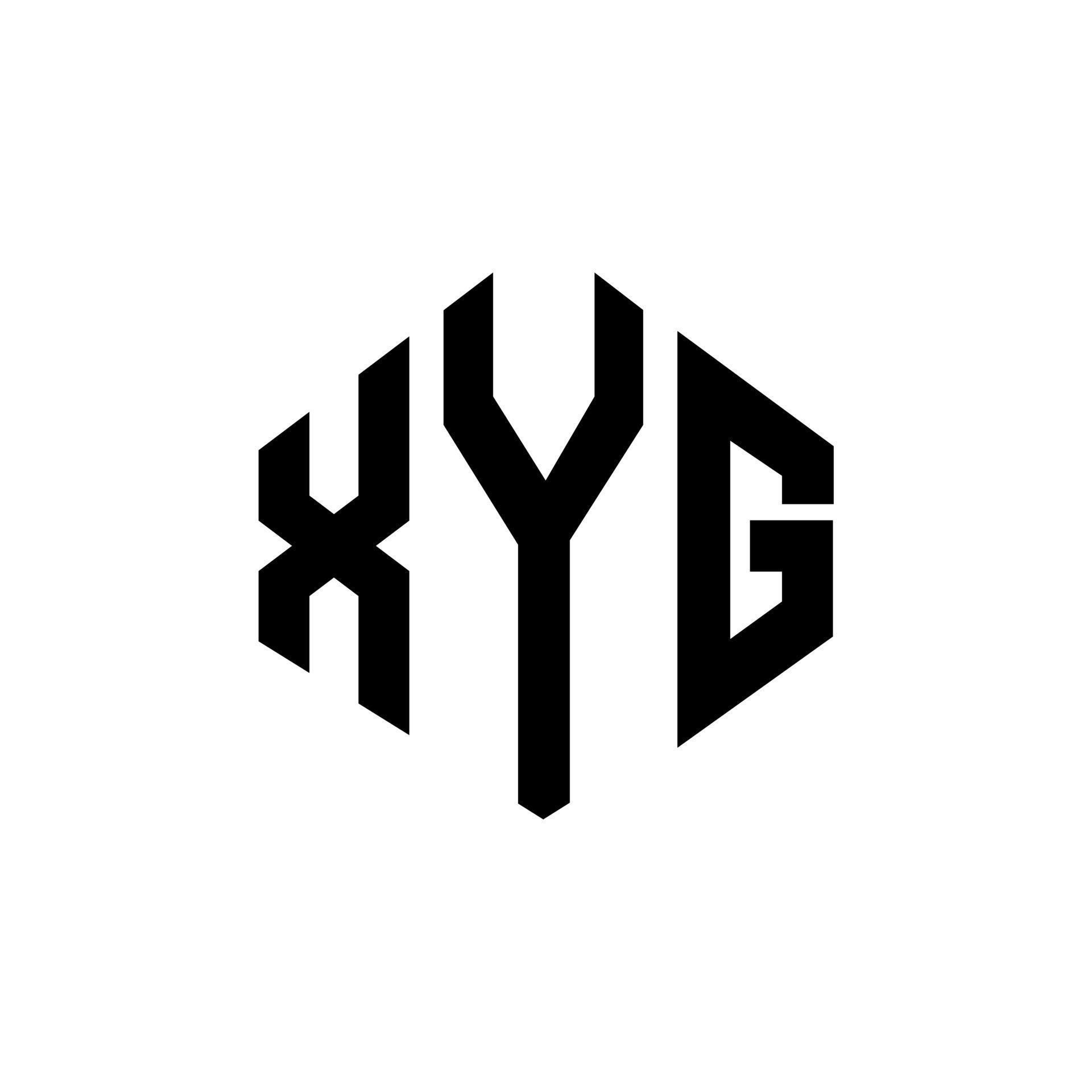 XYG letter logo design with polygon shape. XYG polygon and cube shape logo design. XYG hexagon ...