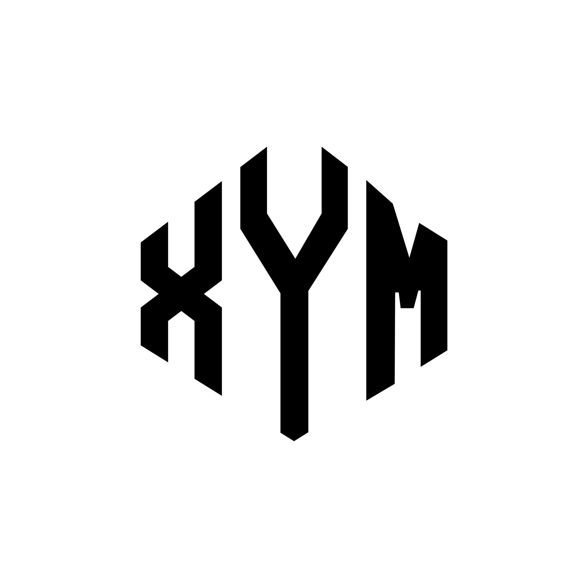 XYM letter logo design with polygon shape. XYM polygon and cube shape logo design. XYM hexagon ...