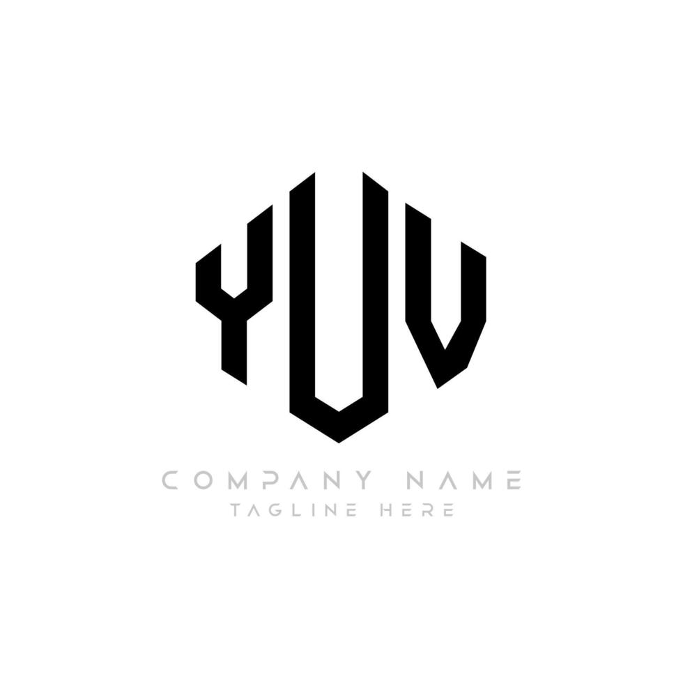YUV letter logo design with polygon shape. YUV polygon and cube shape logo design. YUV hexagon ...