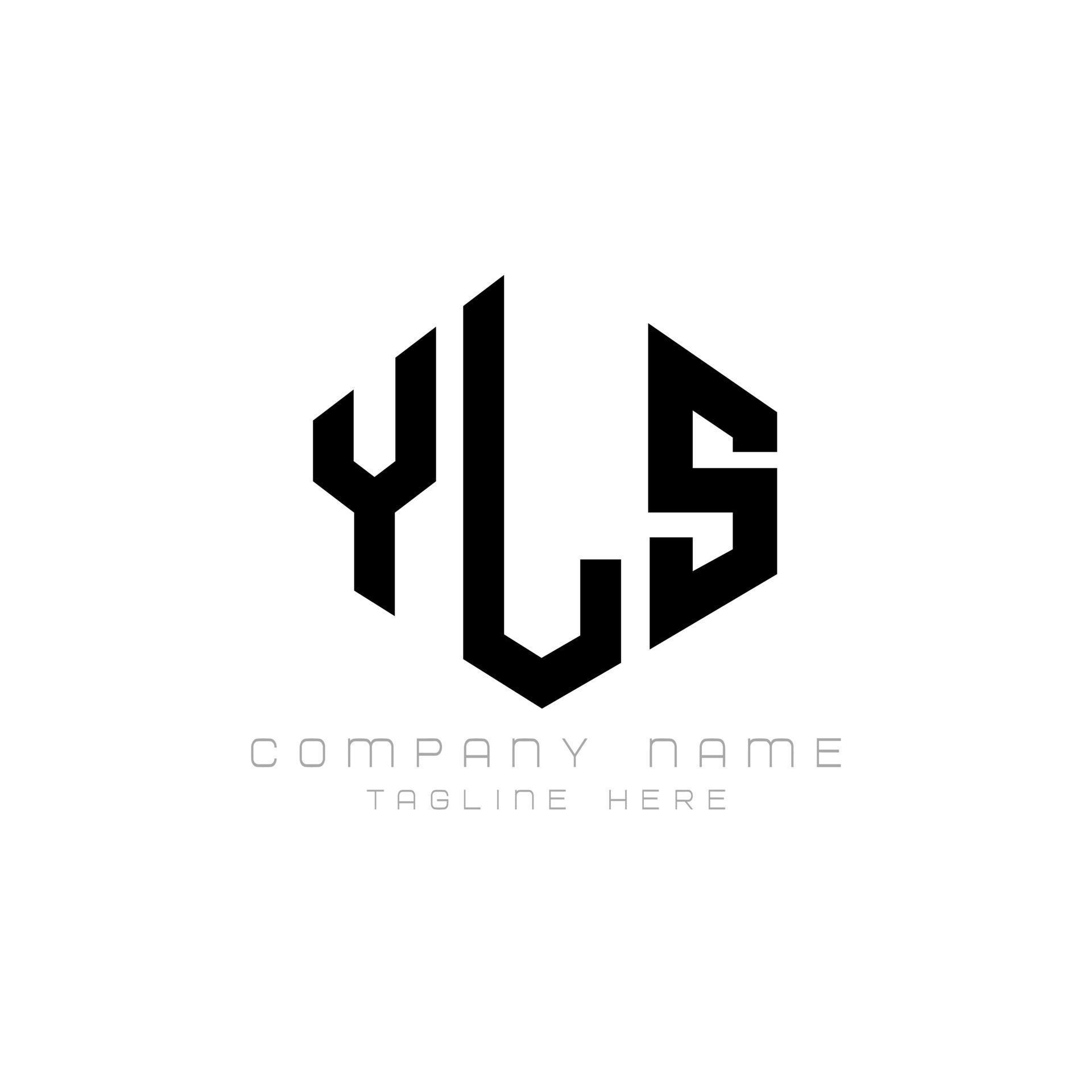 diseño de logotipo de letra yls con forma de polígono. yls polígono y diseño de logotipo en ...