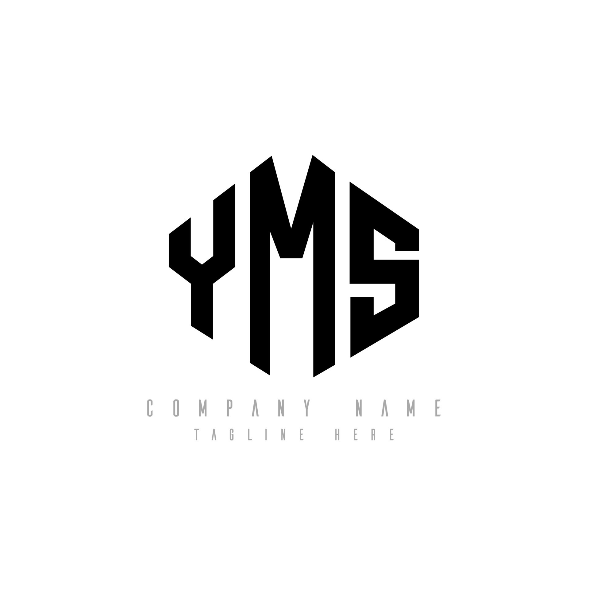 diseño de logotipo de letra yms con forma de polígono. yms polígono y diseño de logotipo en ...