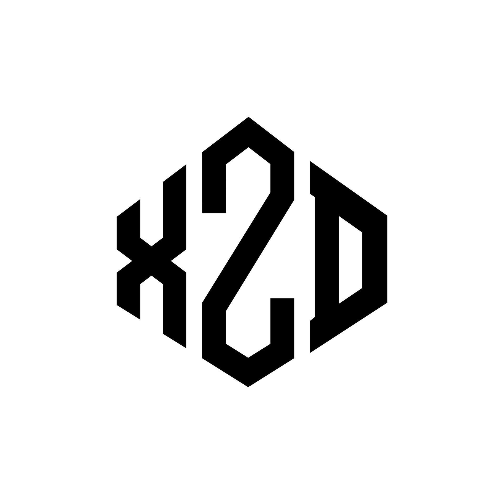 XZD letter logo design with polygon shape. XZD polygon and cube shape ...