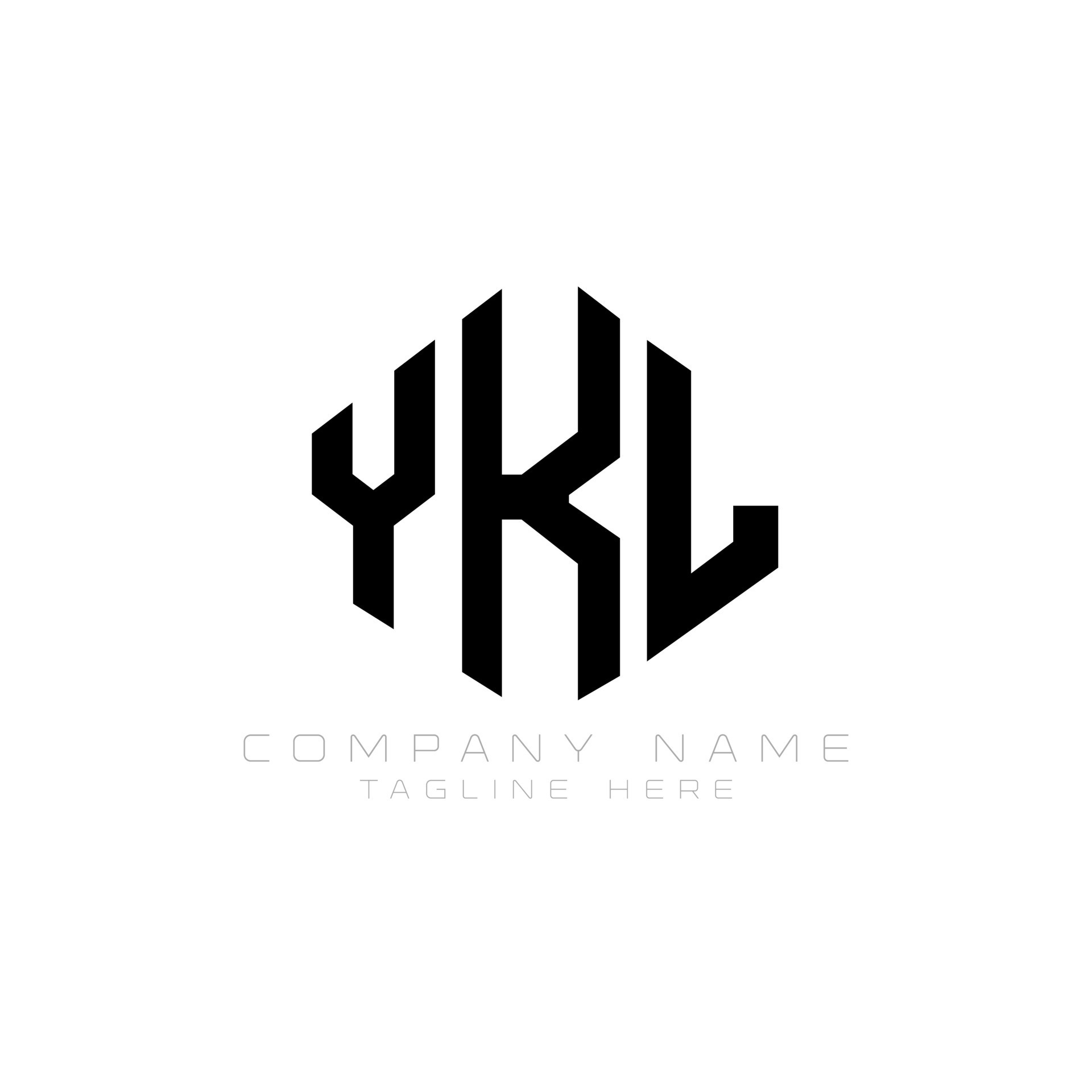diseño de logotipo de letra ykl con forma de polígono. ykl polígono y diseño de logotipo en ...