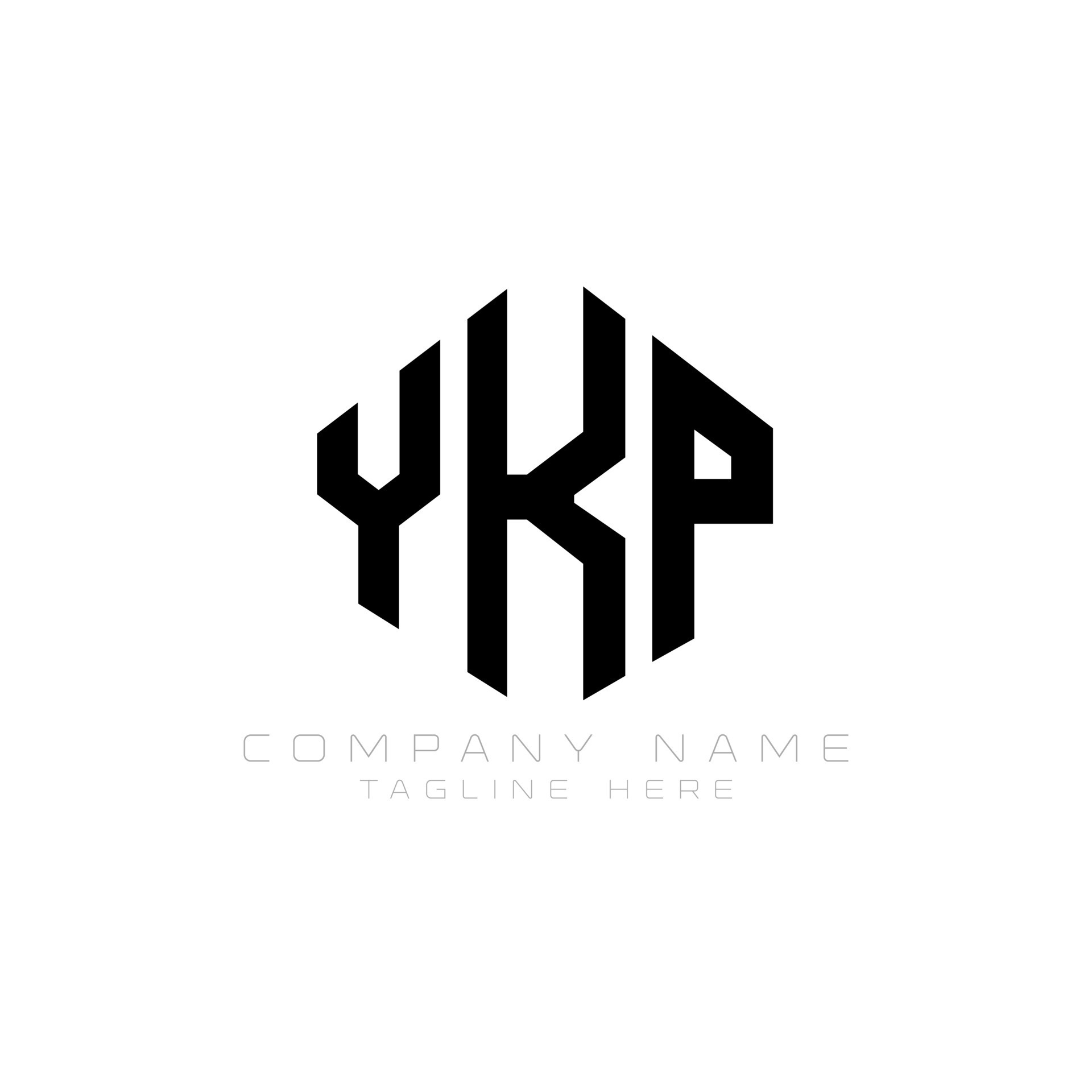 YKP letter logo design with polygon shape. YKP polygon and cube shape logo design. YKP hexagon ...