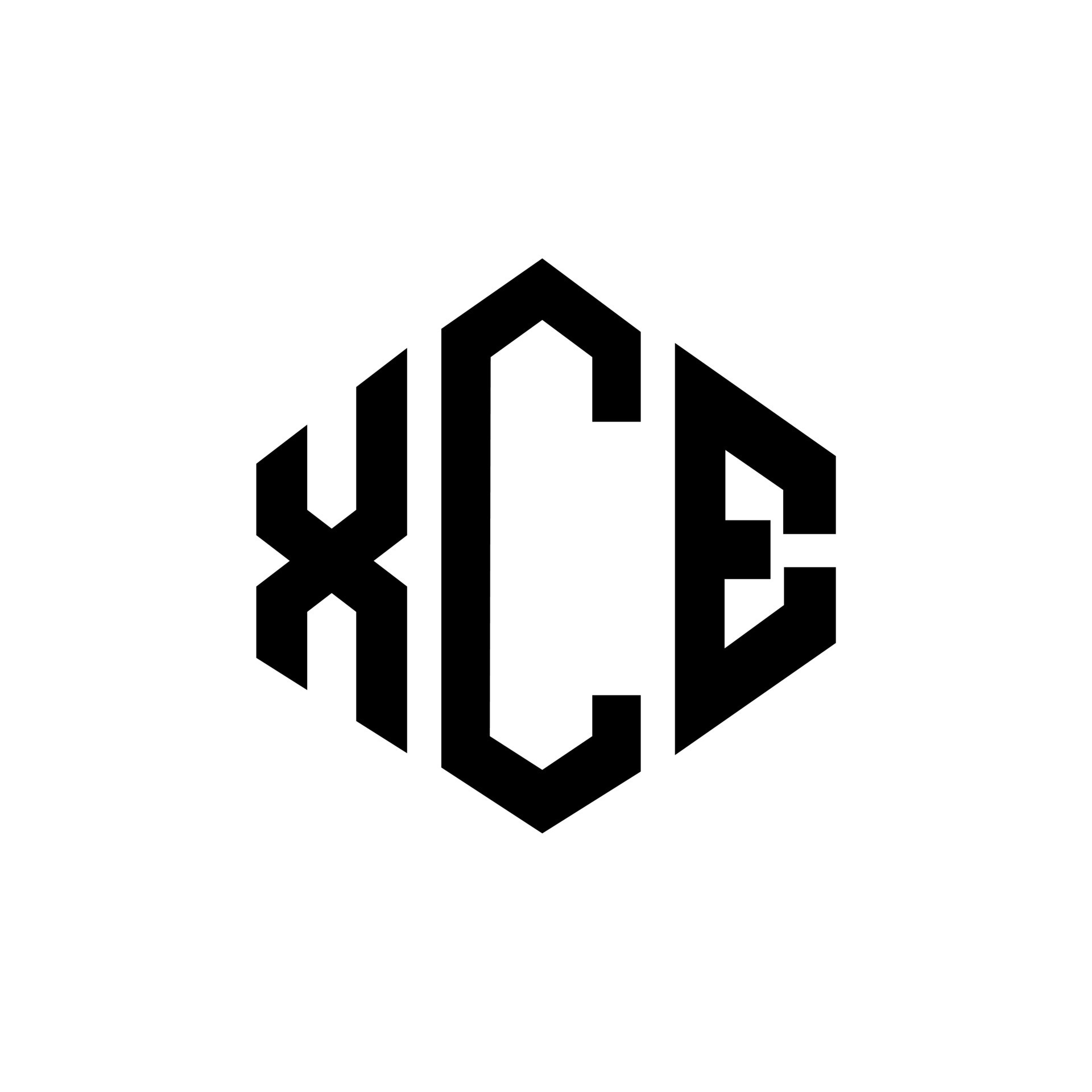 diseño de logotipo de letra xce con forma de polígono. xce polígono y diseño de logotipo en ...