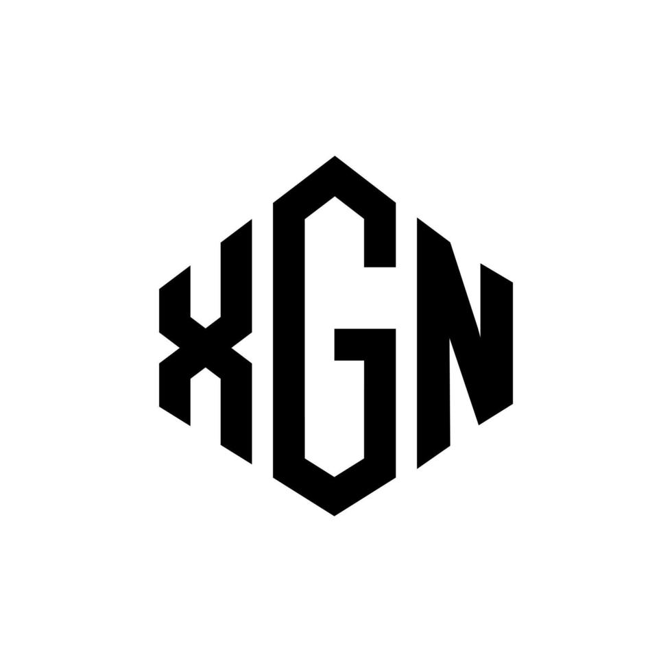 XGN letter logo design with polygon shape. XGN polygon and cube shape logo design. XGN hexagon ...