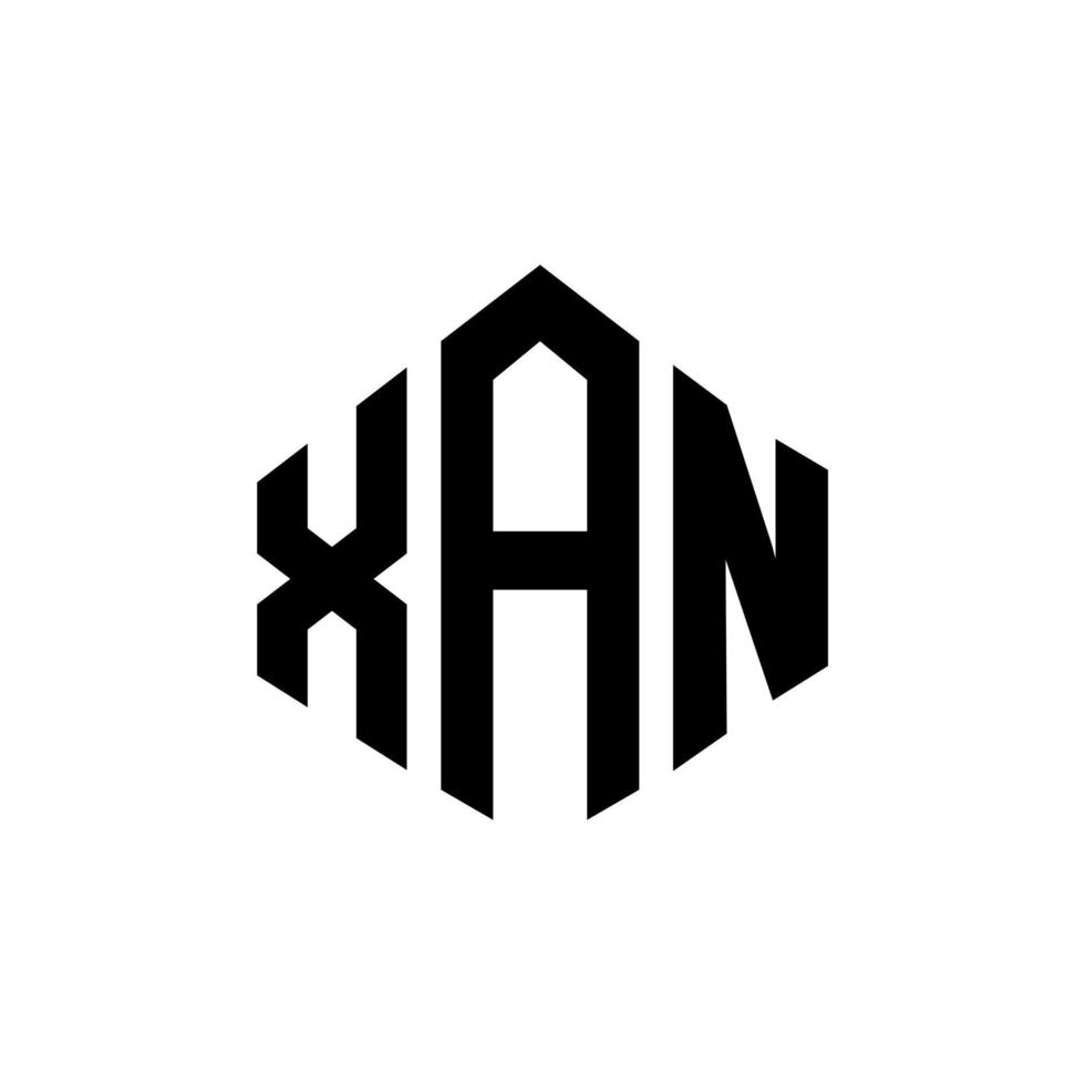 diseño de logotipo de letra xan con forma de polígono. diseño de logotipo en forma de cubo y ...