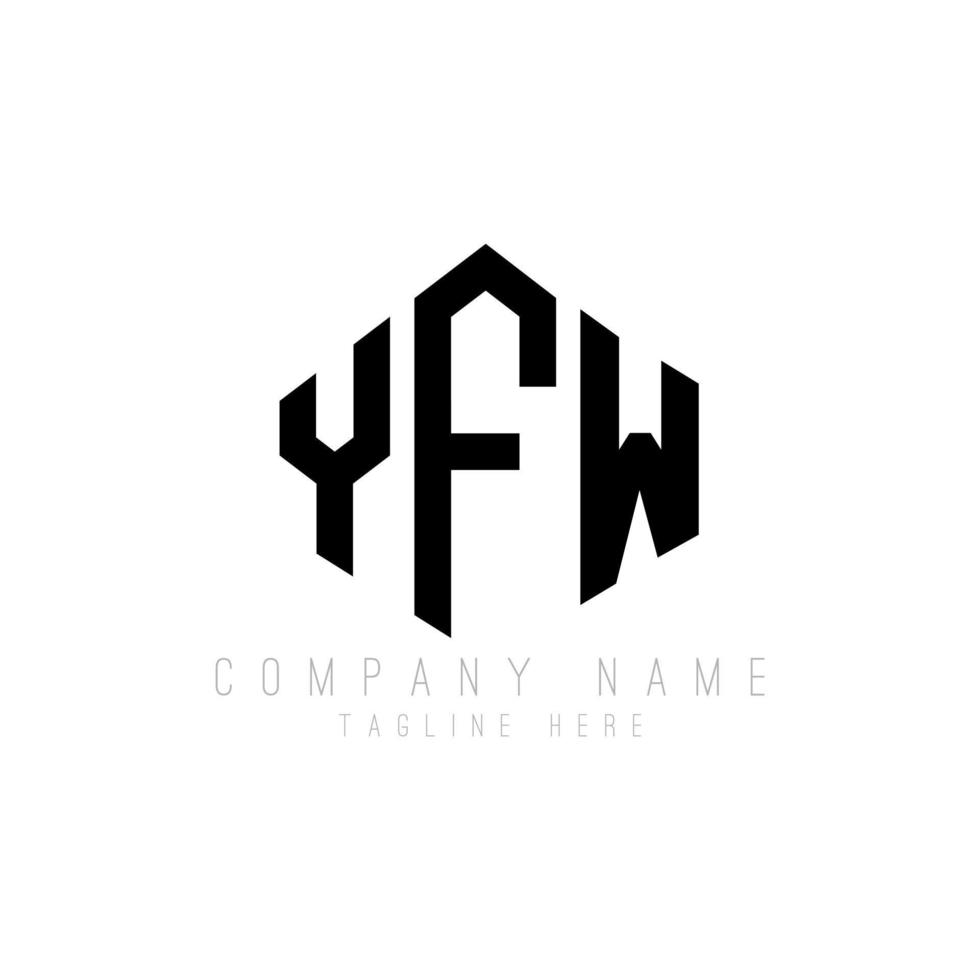 diseño de logotipo de letra yfw con forma de polígono. yfw polígono y diseño de logotipo en ...