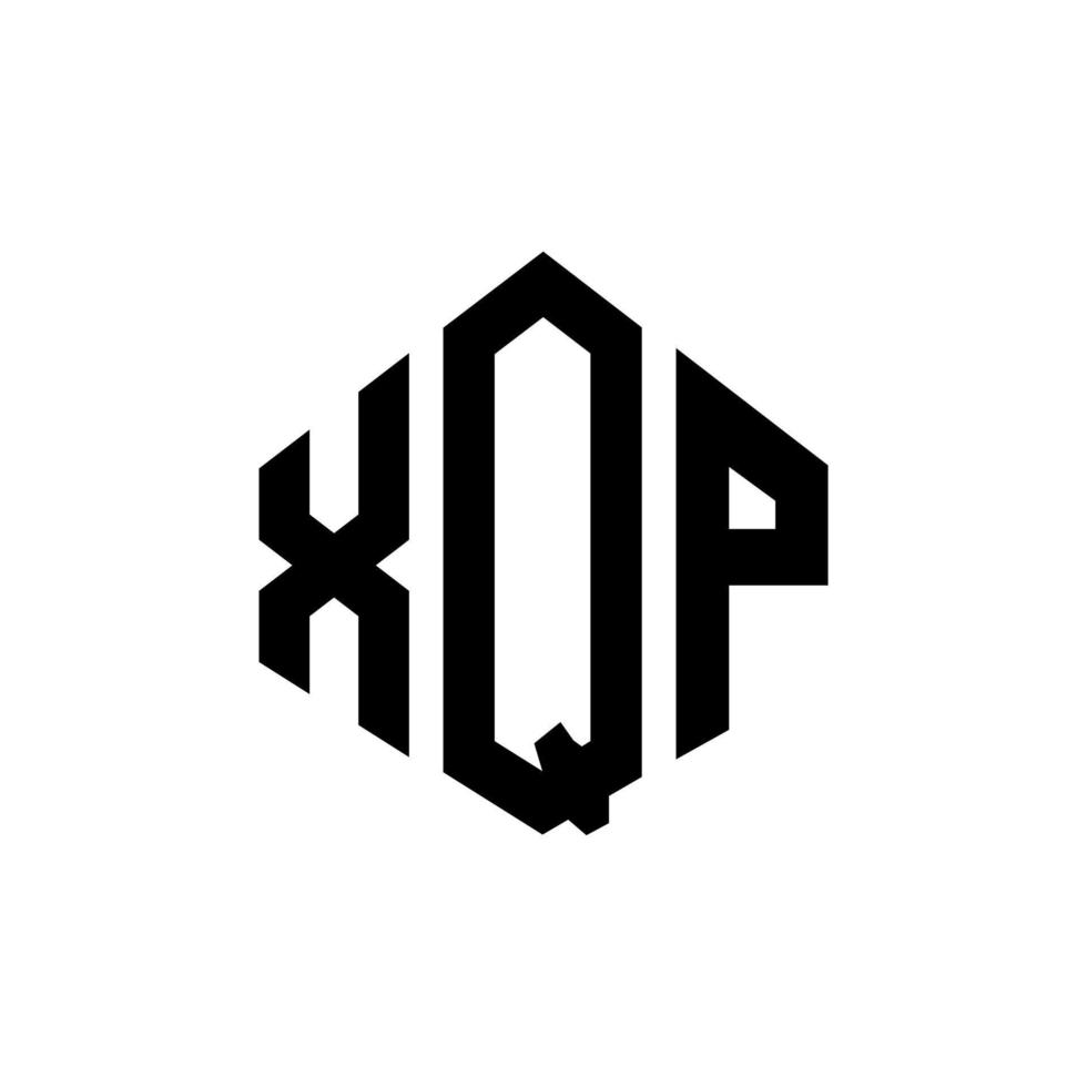 diseño de logotipo de letra xqp con forma de polígono. Diseño de logotipo en forma de cubo y ...