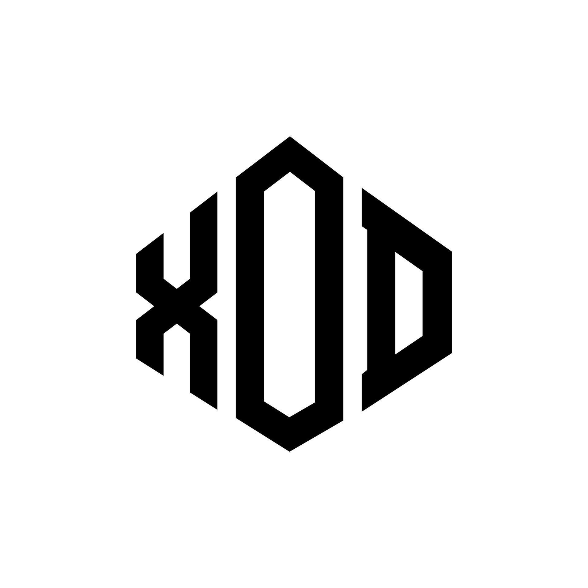 XOD letter logo design with polygon shape. XOD polygon and cube shape logo design. XOD hexagon ...