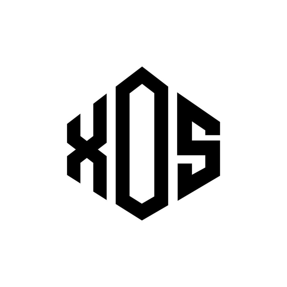 diseño de logotipo de letra xos con forma de polígono. diseño de logotipo en forma de cubo y ...