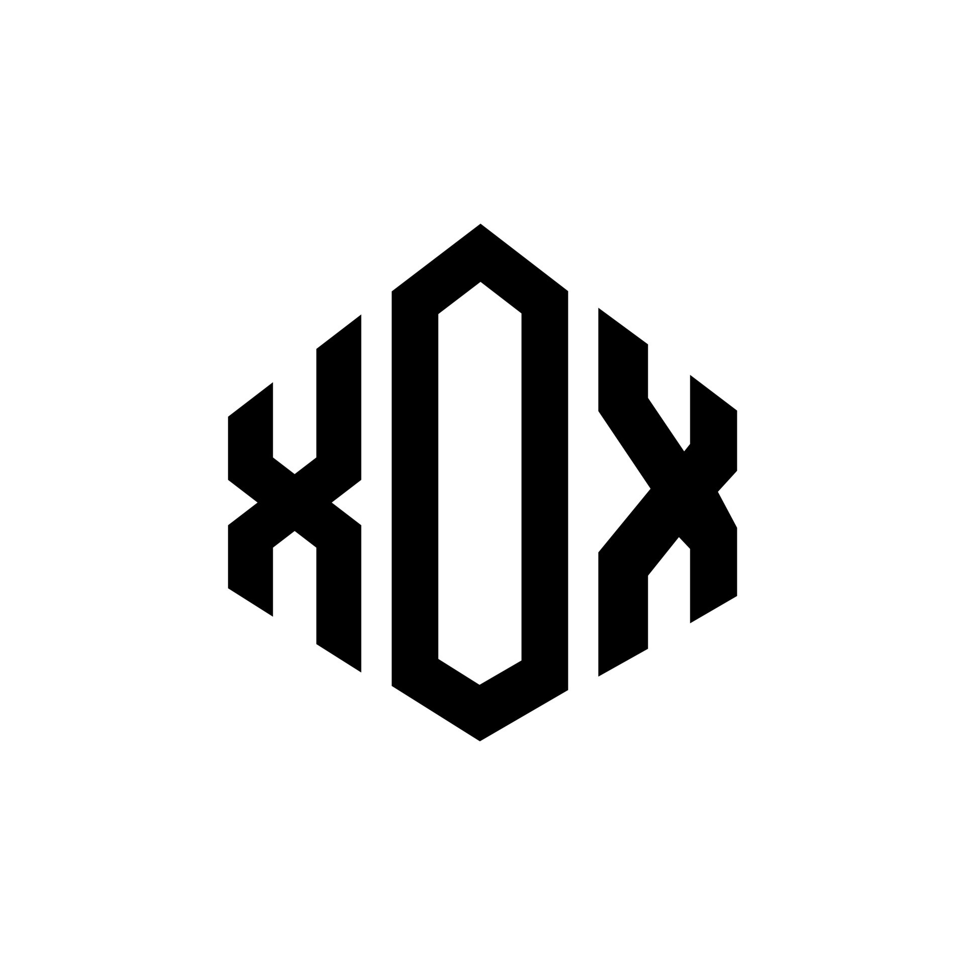 diseño de logotipo de letra xox con forma de polígono. diseño de logotipo en forma de cubo y ...