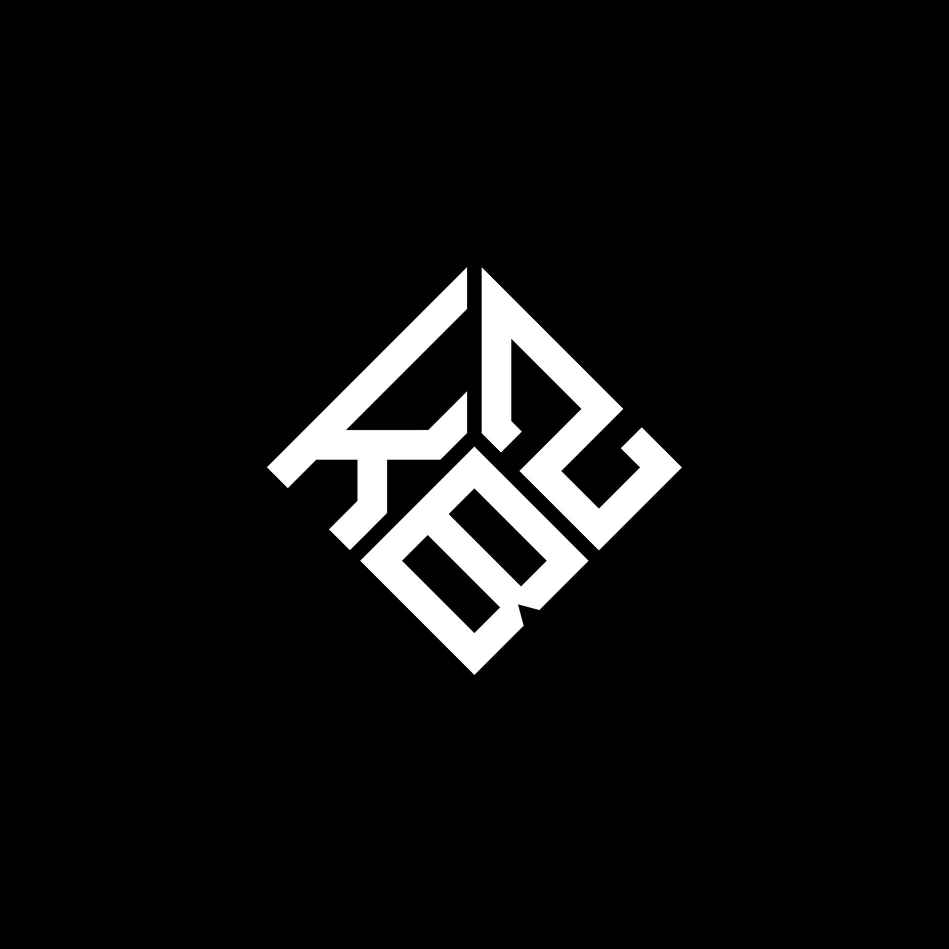 Kbz Letter Logo Design On Black Background Kbz Creative Initials