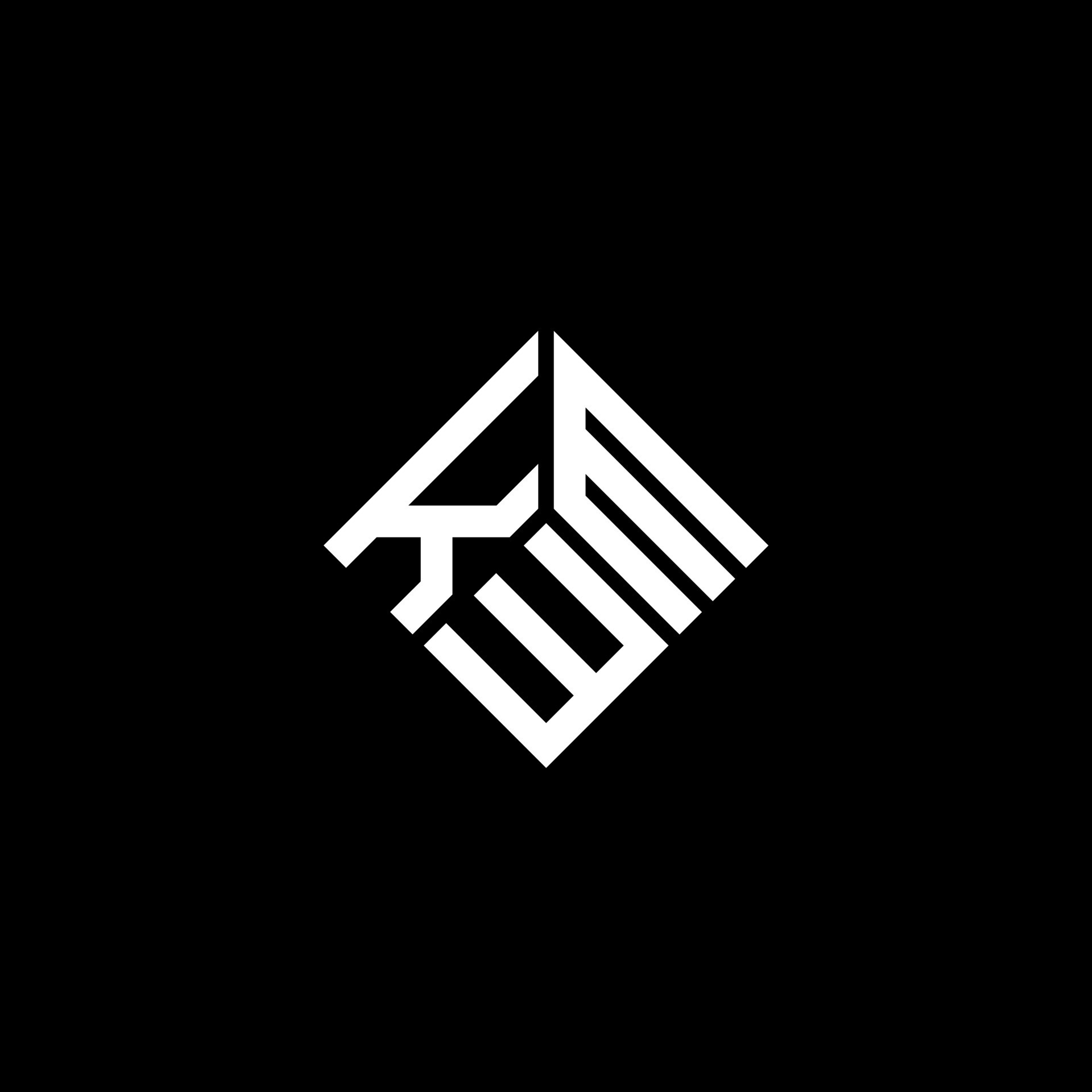 Kwm Letter Logo Design On Black Background Kwm Creative Initials