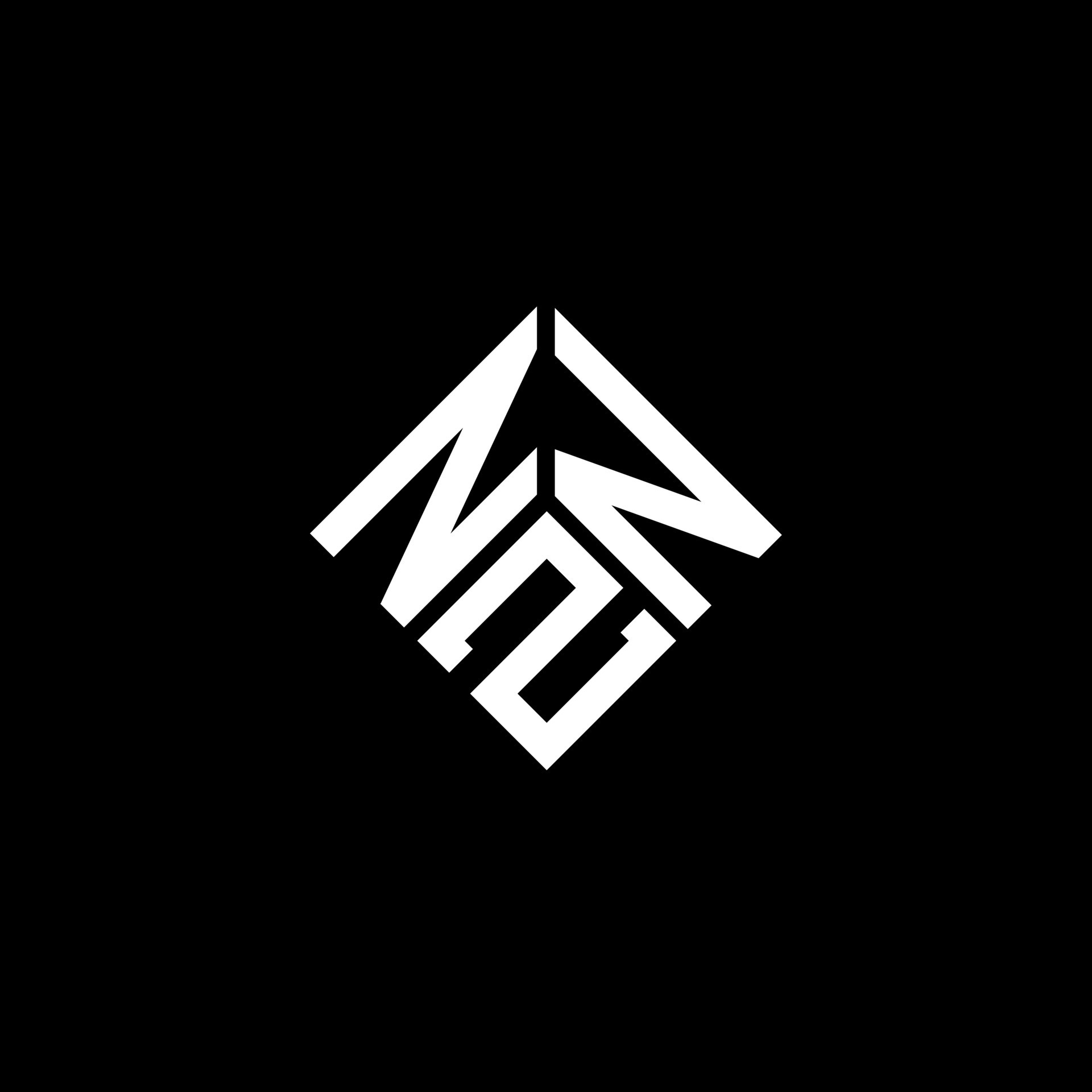 NZN letter logo design on black background. NZN creative initials letter logo concept. NZN ...