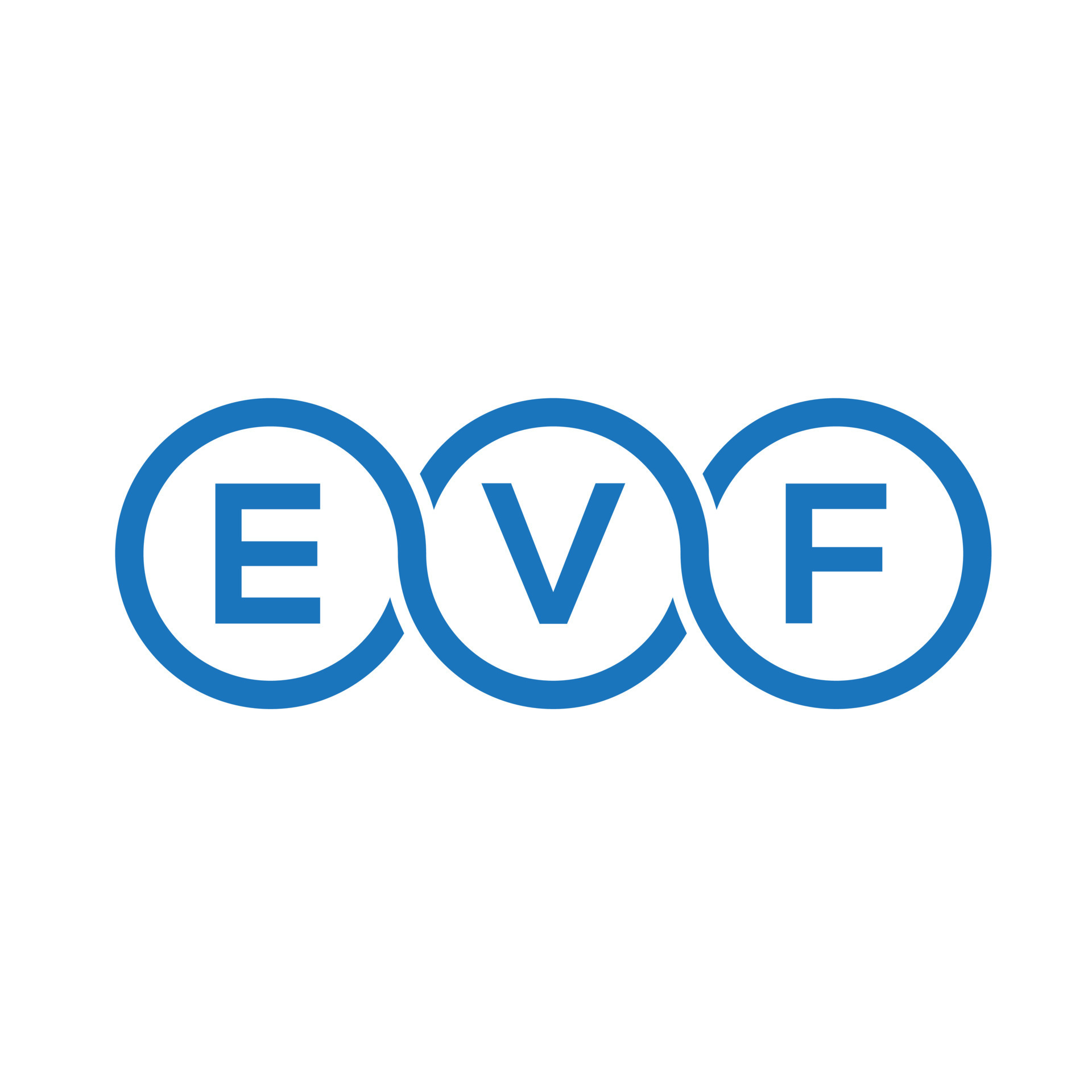 diseño de logotipo de letra evf sobre fondo negro. concepto de logotipo de letra de iniciales ...