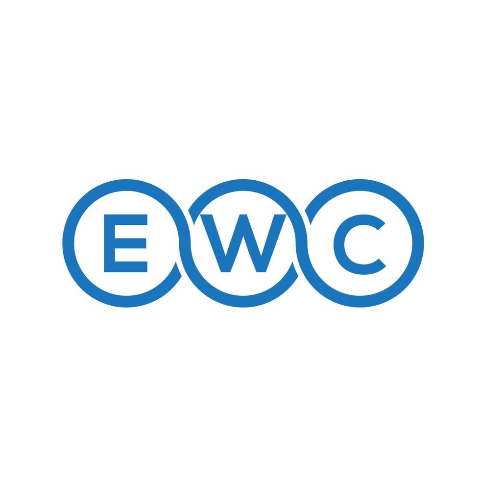 . diseño de letras ewc. diseño de logotipo de letras ewc sobre fondo negro. concepto de logotipo ...