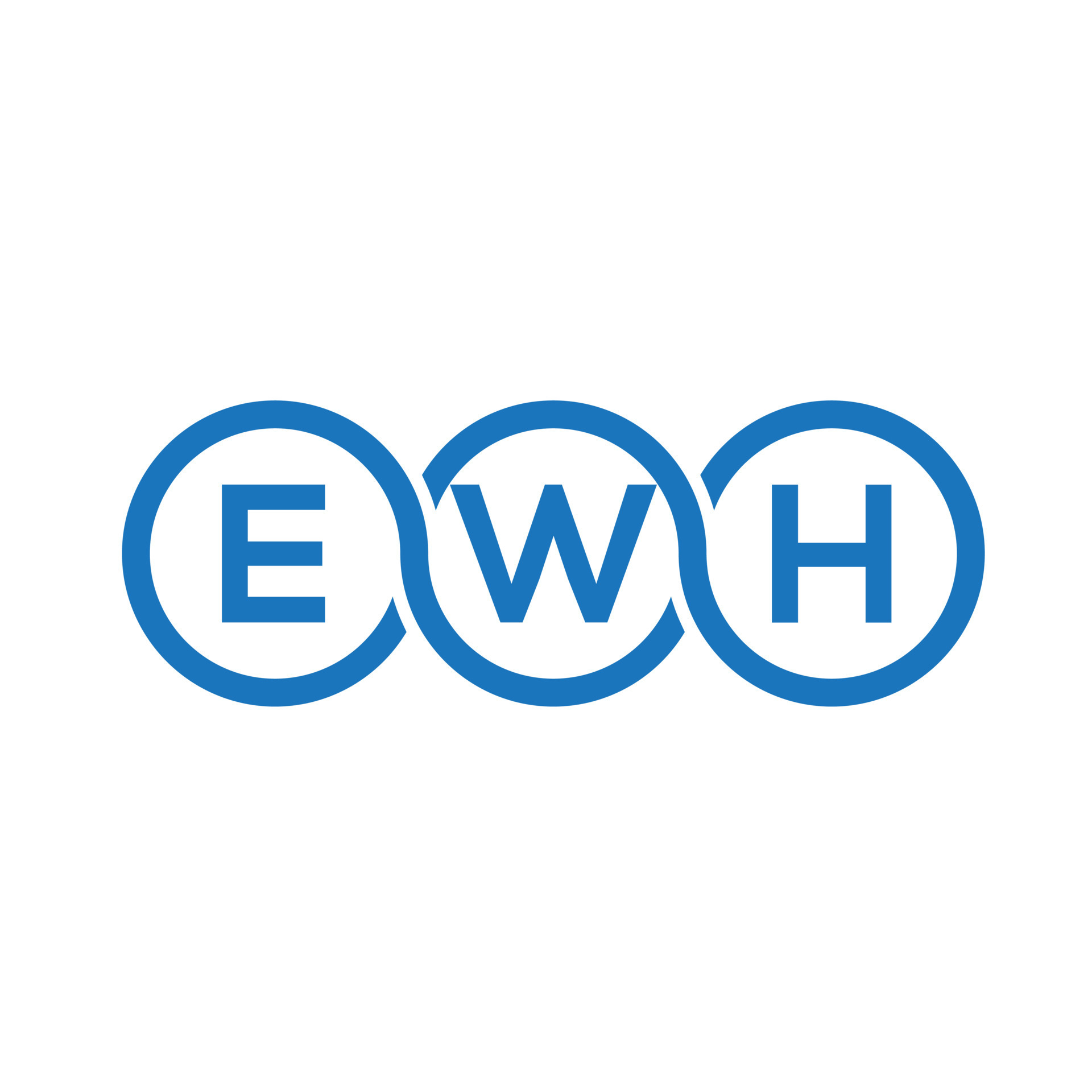 EWH letter logo design on black background. EWH creative initials ...