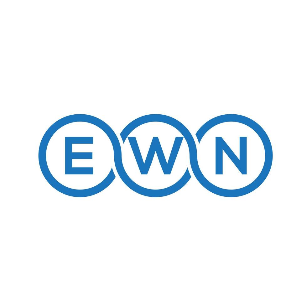 diseño de logotipo de letra ewn sobre fondo negro. concepto de logotipo de letra de iniciales ...