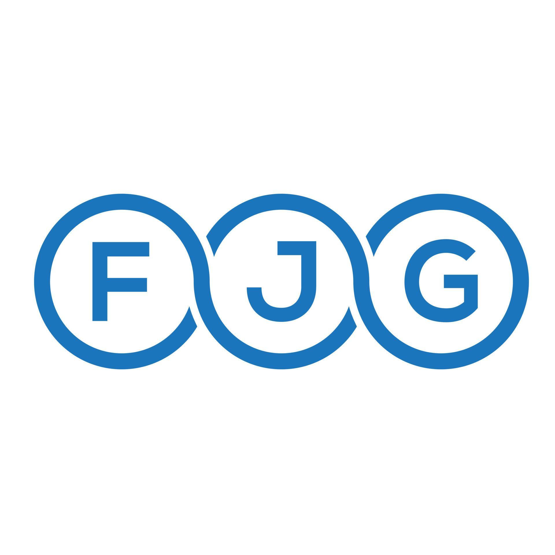 diseño de logotipo de letra fjg sobre fondo negro. fjg creative iniciales carta logo concepto ...