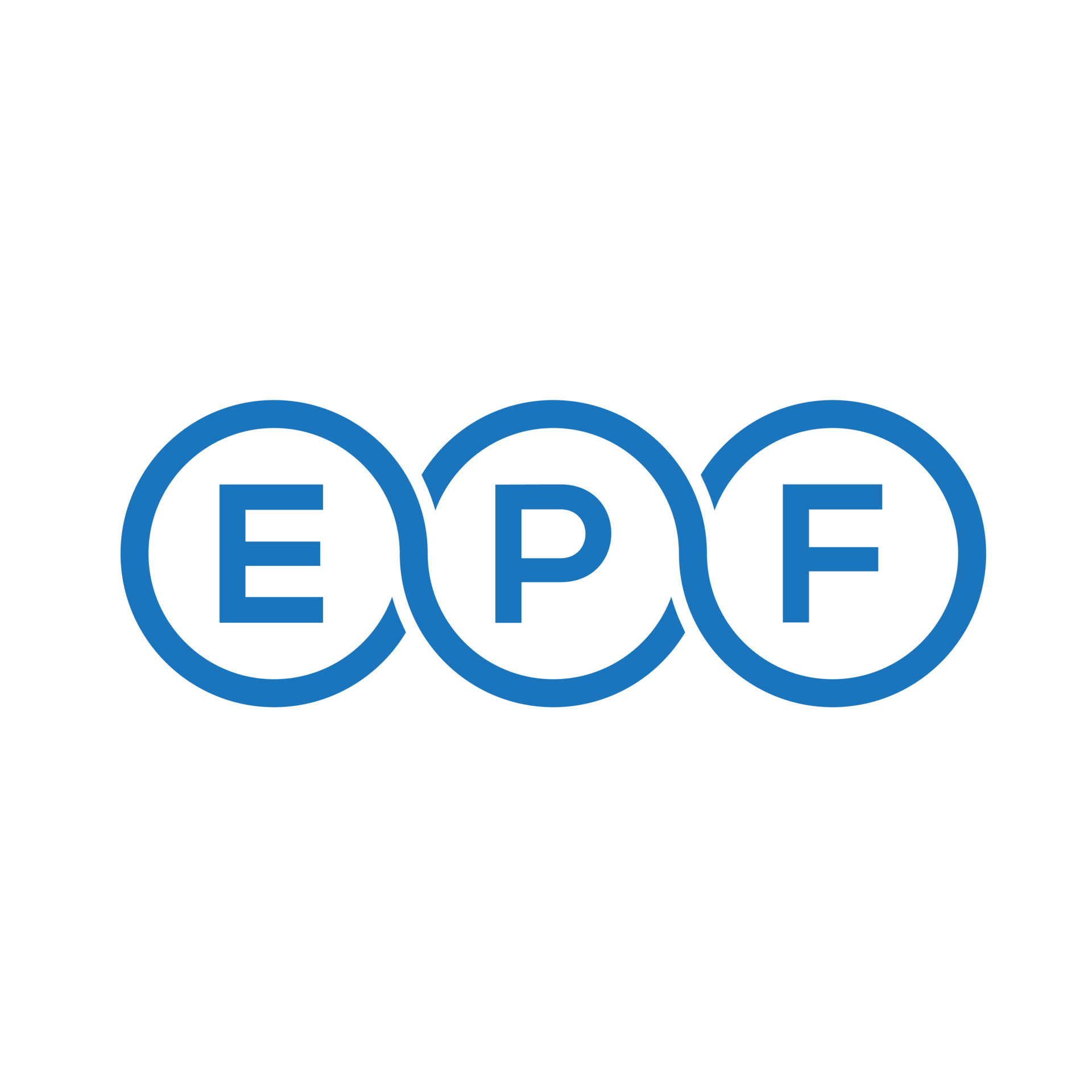 diseño de logotipo de letra epf sobre fondo negro. concepto de logotipo de letra de iniciales ...