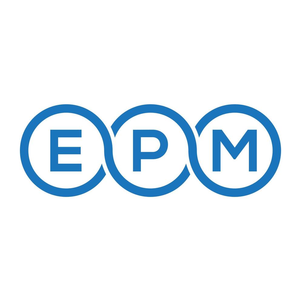 diseño de logotipo de letra epm sobre fondo negro. concepto de logotipo de letra de iniciales ...