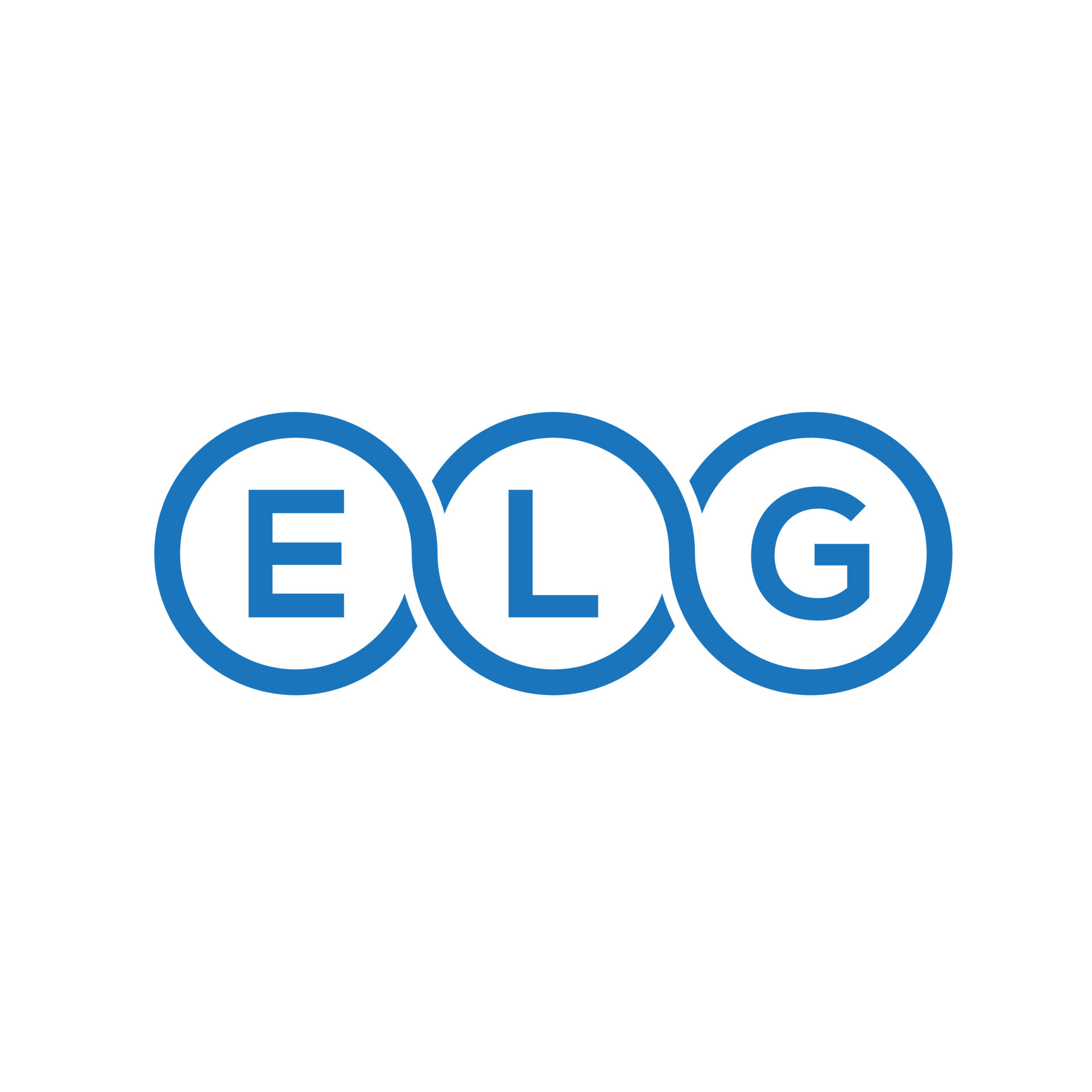 diseño de logotipo de letra elg sobre fondo negro. elg concepto de logotipo de letra inicial ...