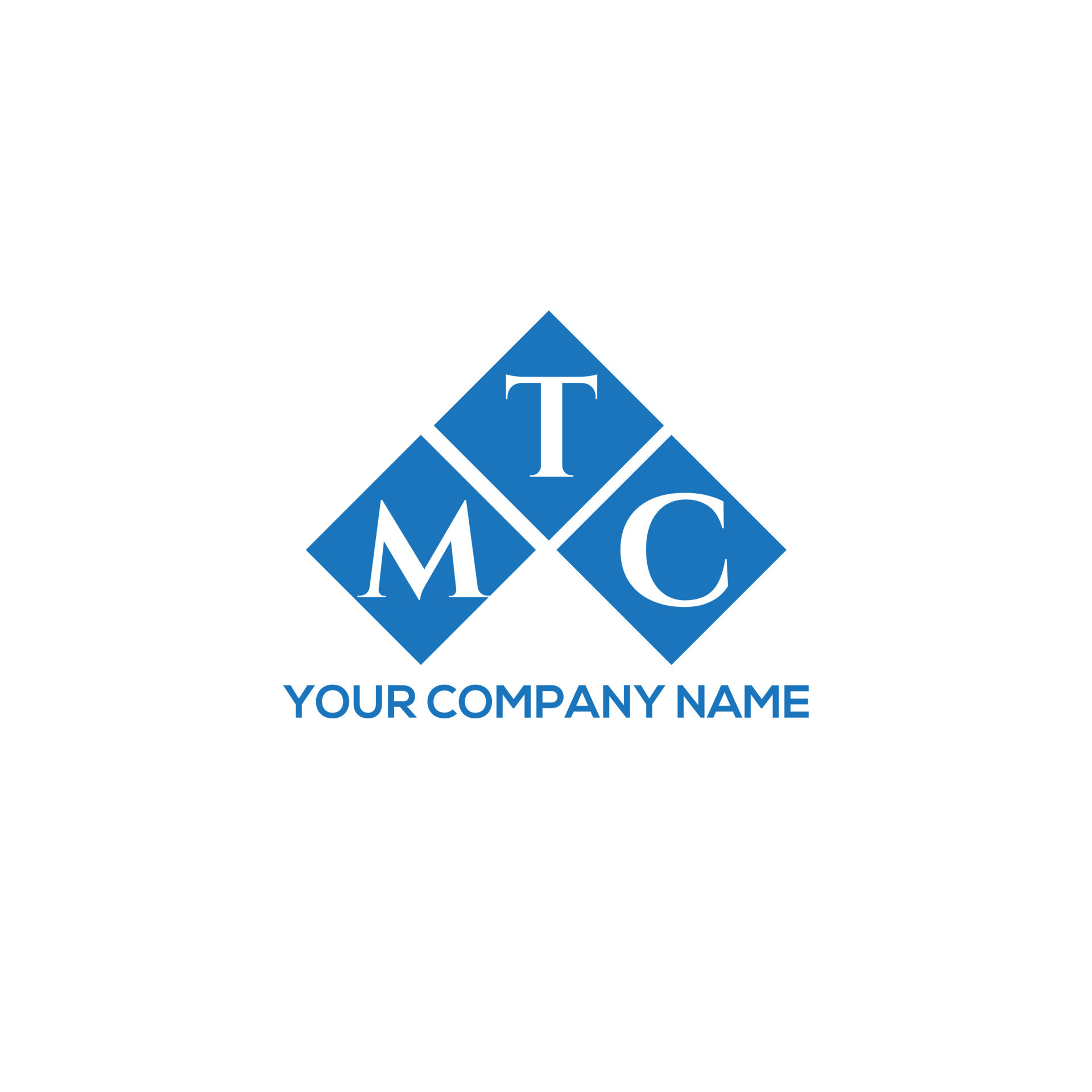 diseño de logotipo de letra mtc sobre fondo blanco. concepto de logotipo de letra de iniciales ...