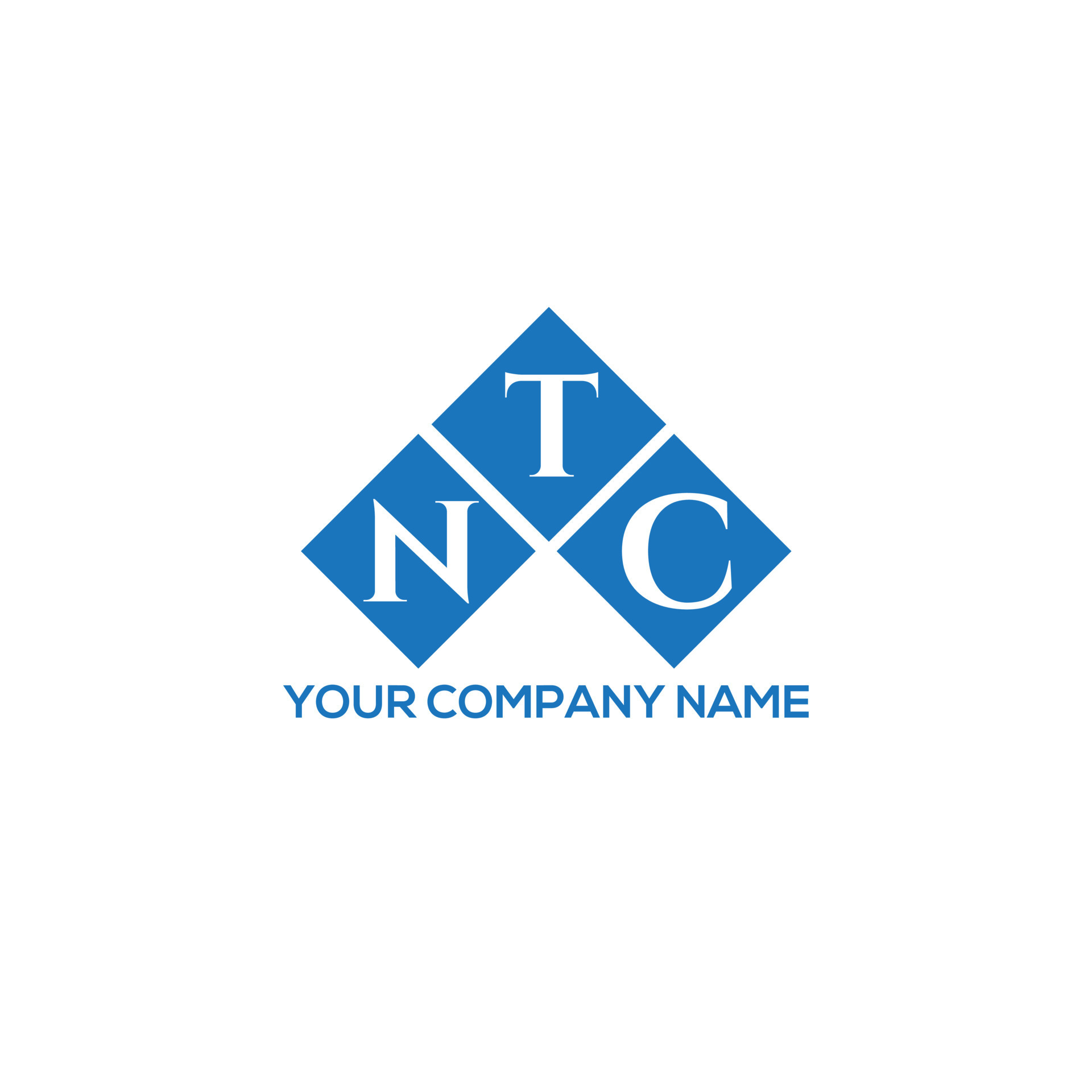 NTC letter logo design on white background. NTC creative initials ...
