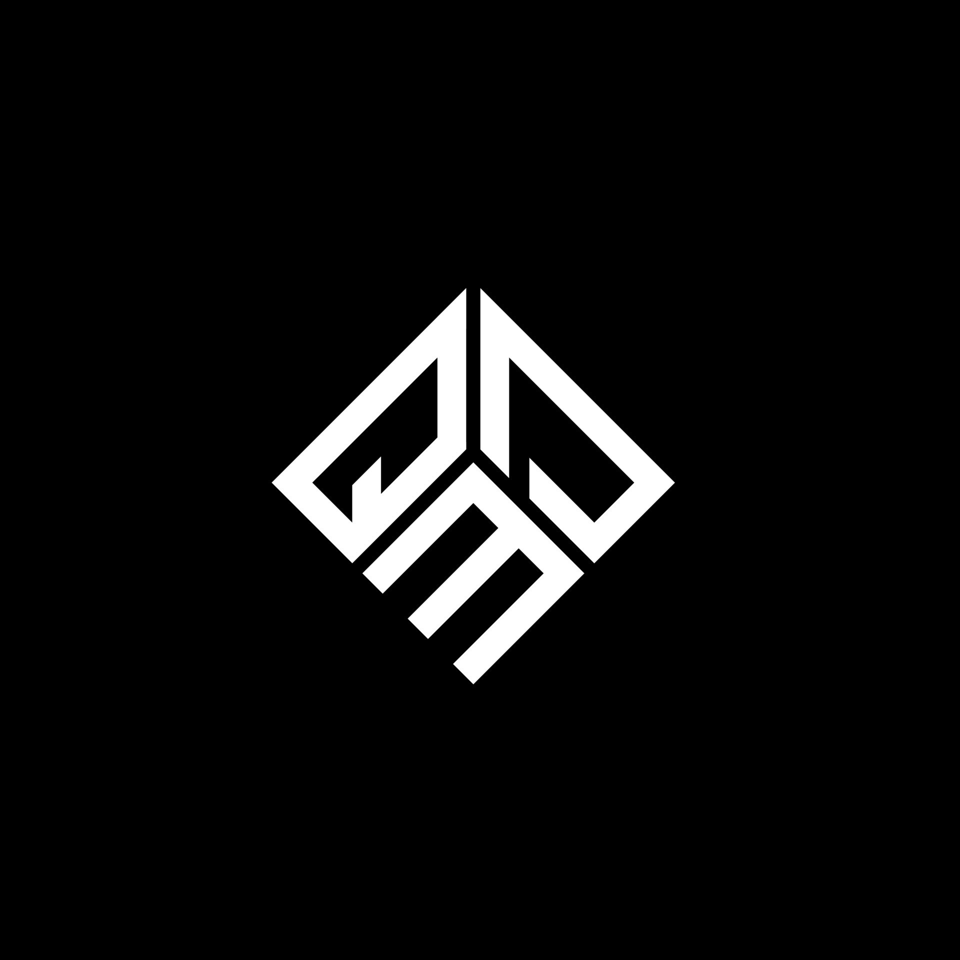 QMD letter logo design on black background. QMD creative initials letter logo concept. QMD ...