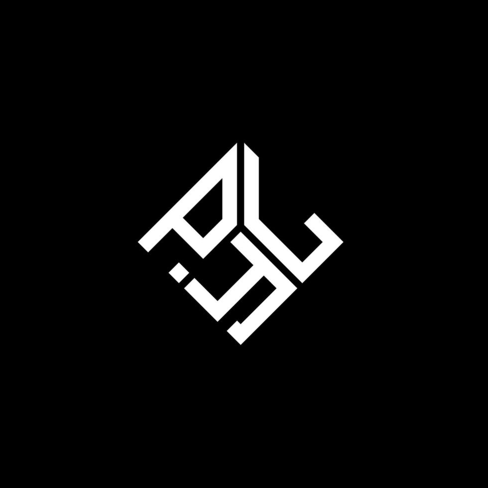 diseño de logotipo de letra pyl sobre fondo negro. pyl creative iniciales carta logo concepto ...