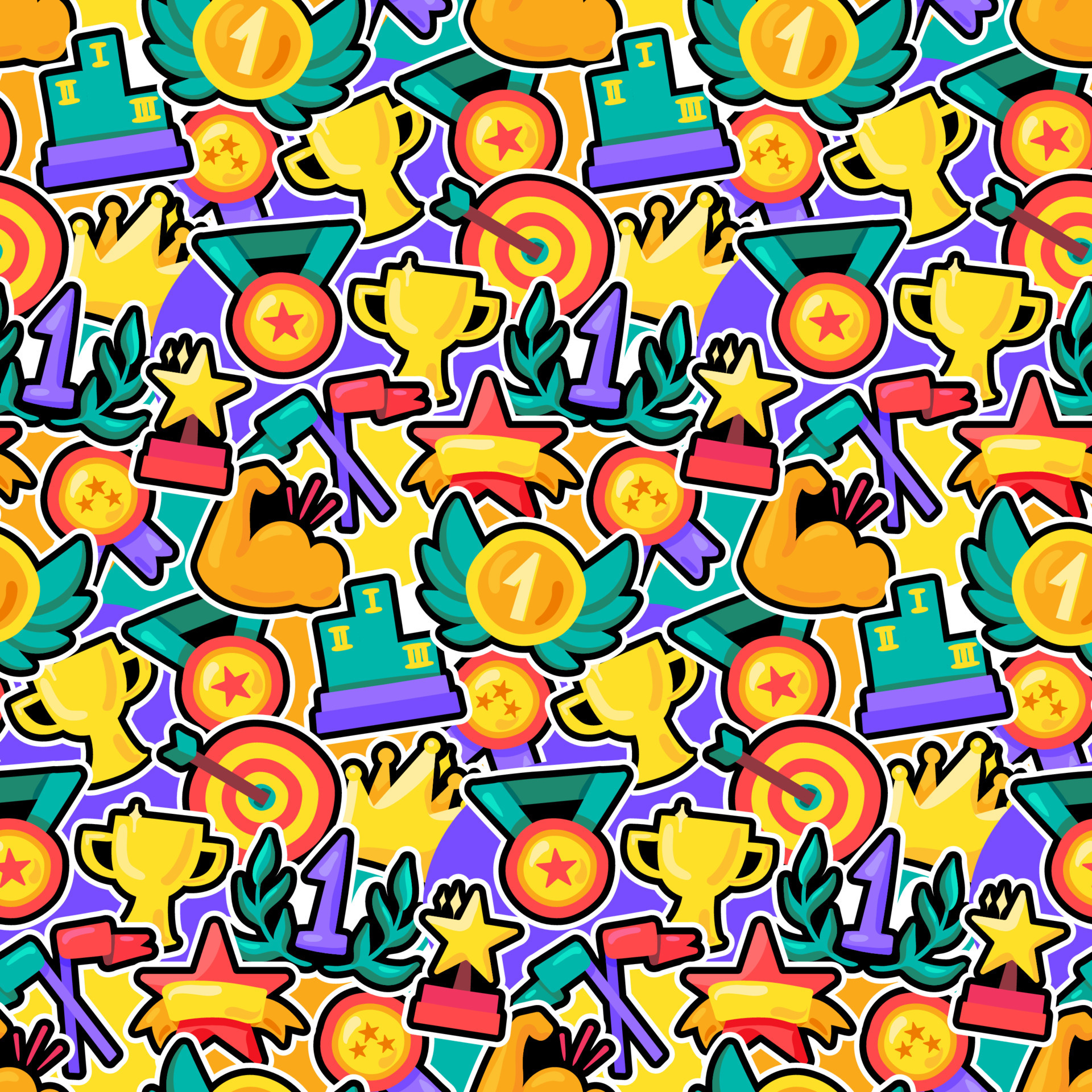 Awards color seamless vector pattern 9223591 Vector Art at Vecteezy