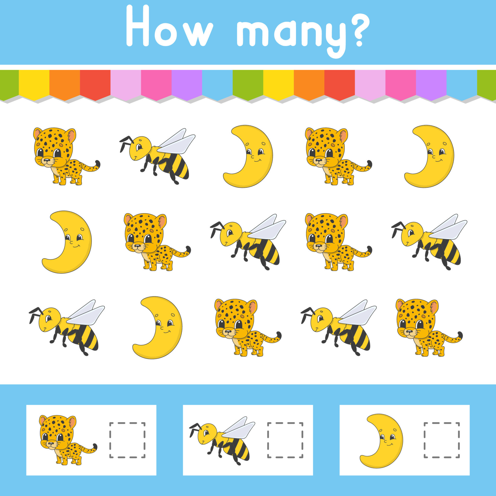 Counting game for children. Animal characters. Learning mathematics ...