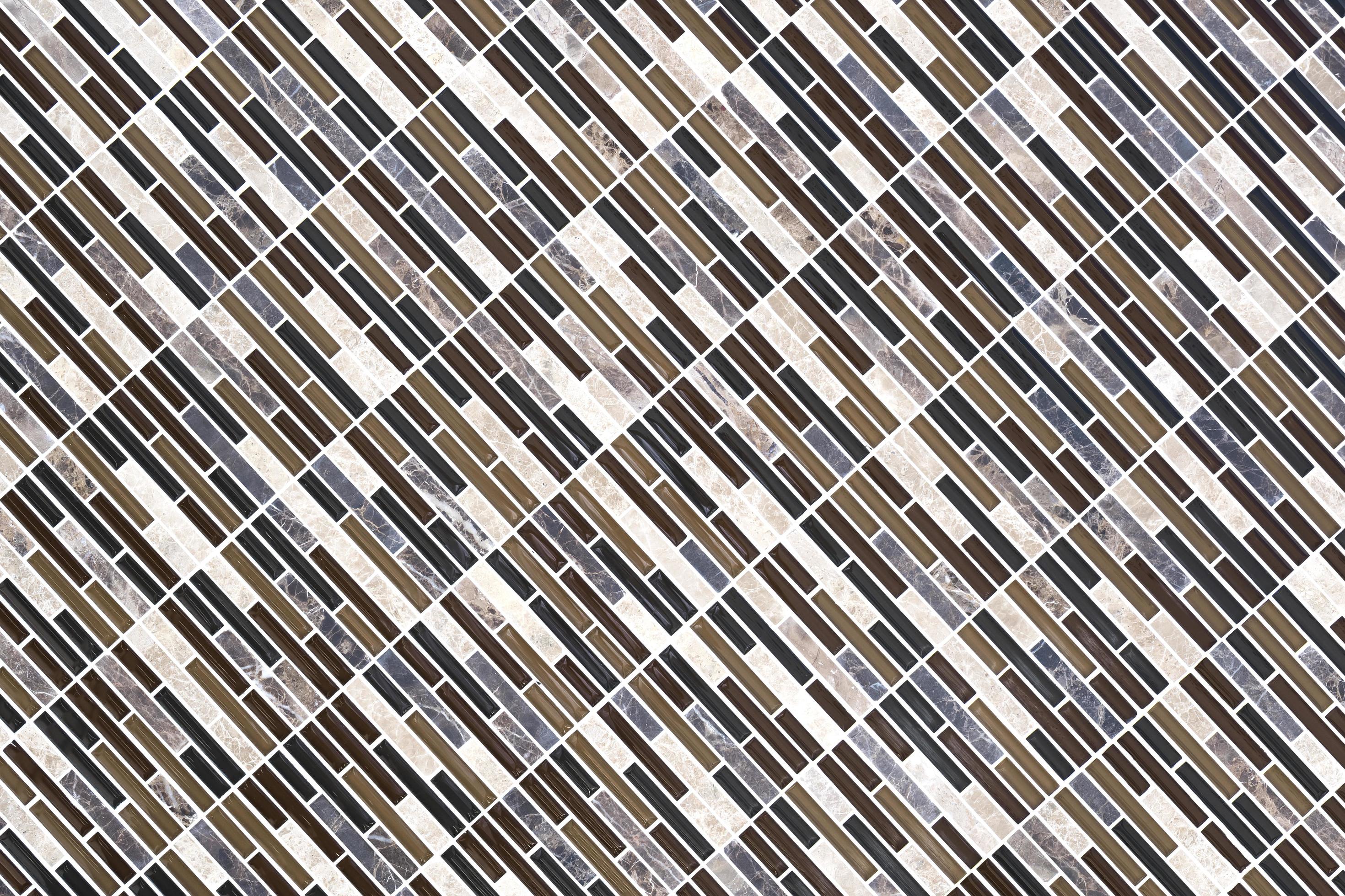 Diagonal abstract rectangle pattern of mosaic with marble tiles wall ...