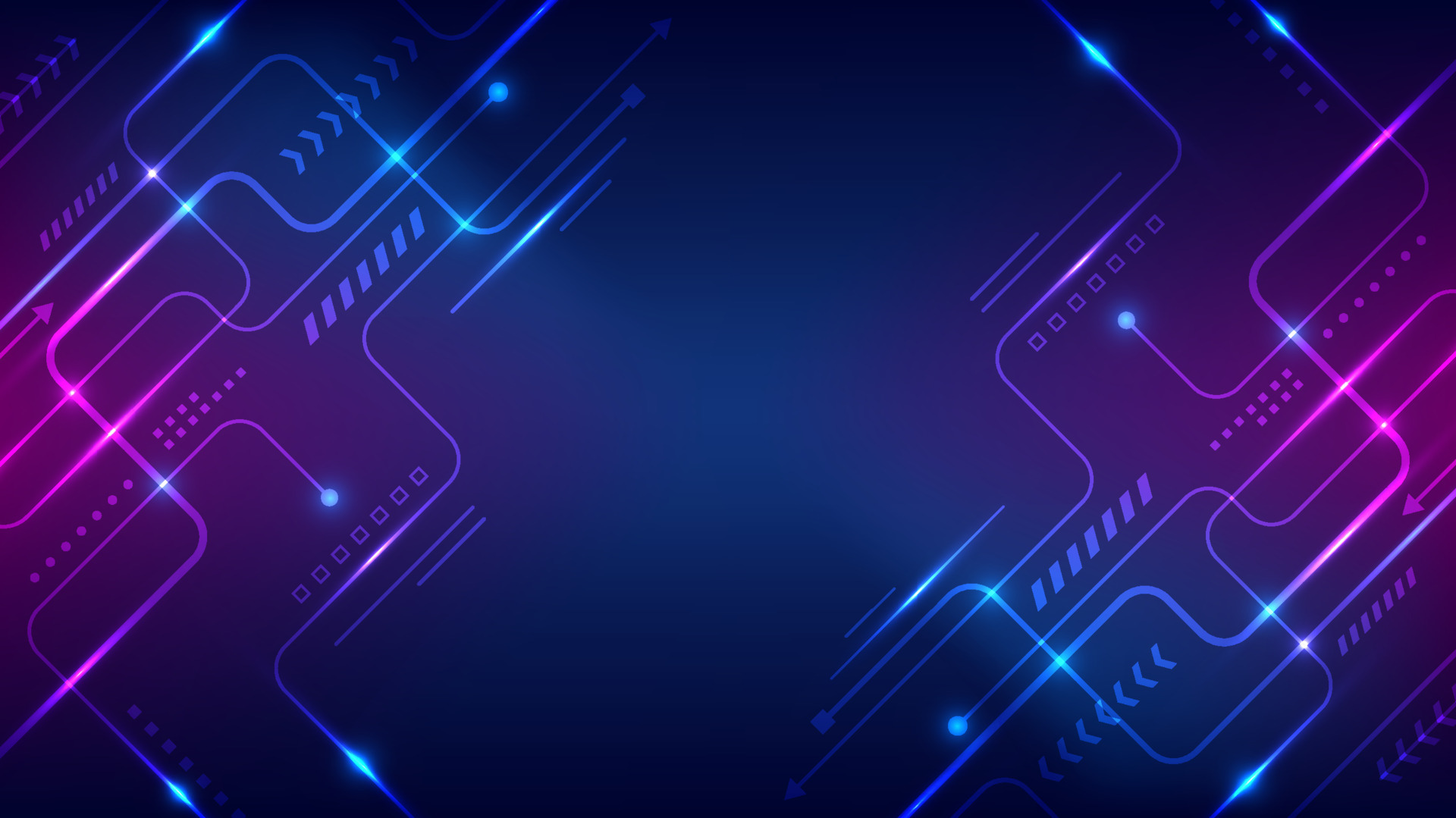 Abstract Technology Connection Data Concept Circuit Lines Board With Nodes And Geometric