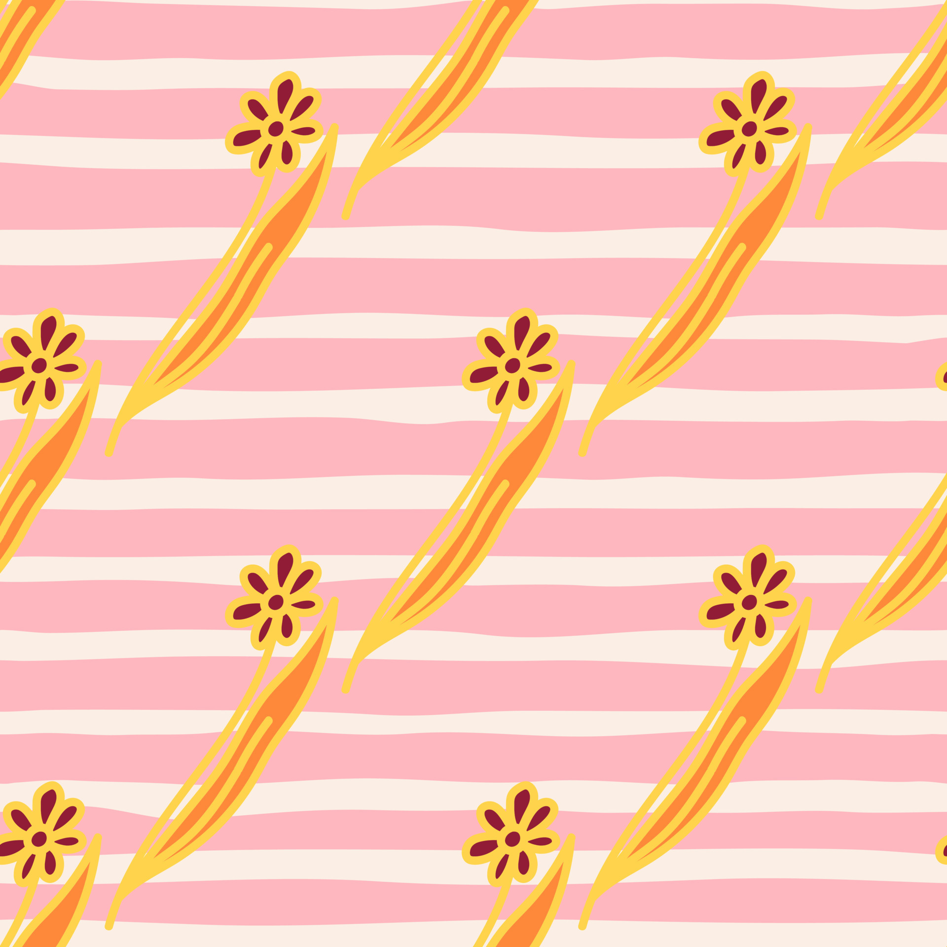 Hand drawn flower seamless pattern. Simple floral wallpaper. 9229468 ...