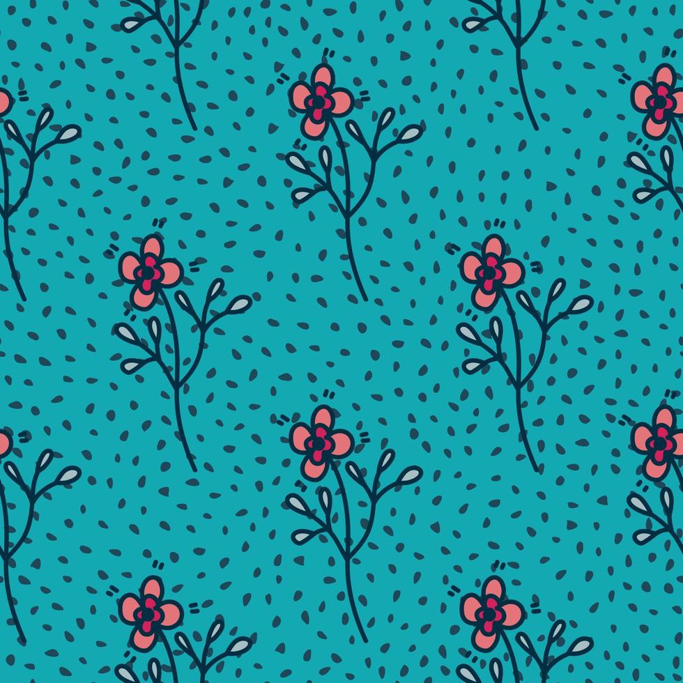 Hand drawn vintage flower seamless pattern. Simple floral wallpaper ...