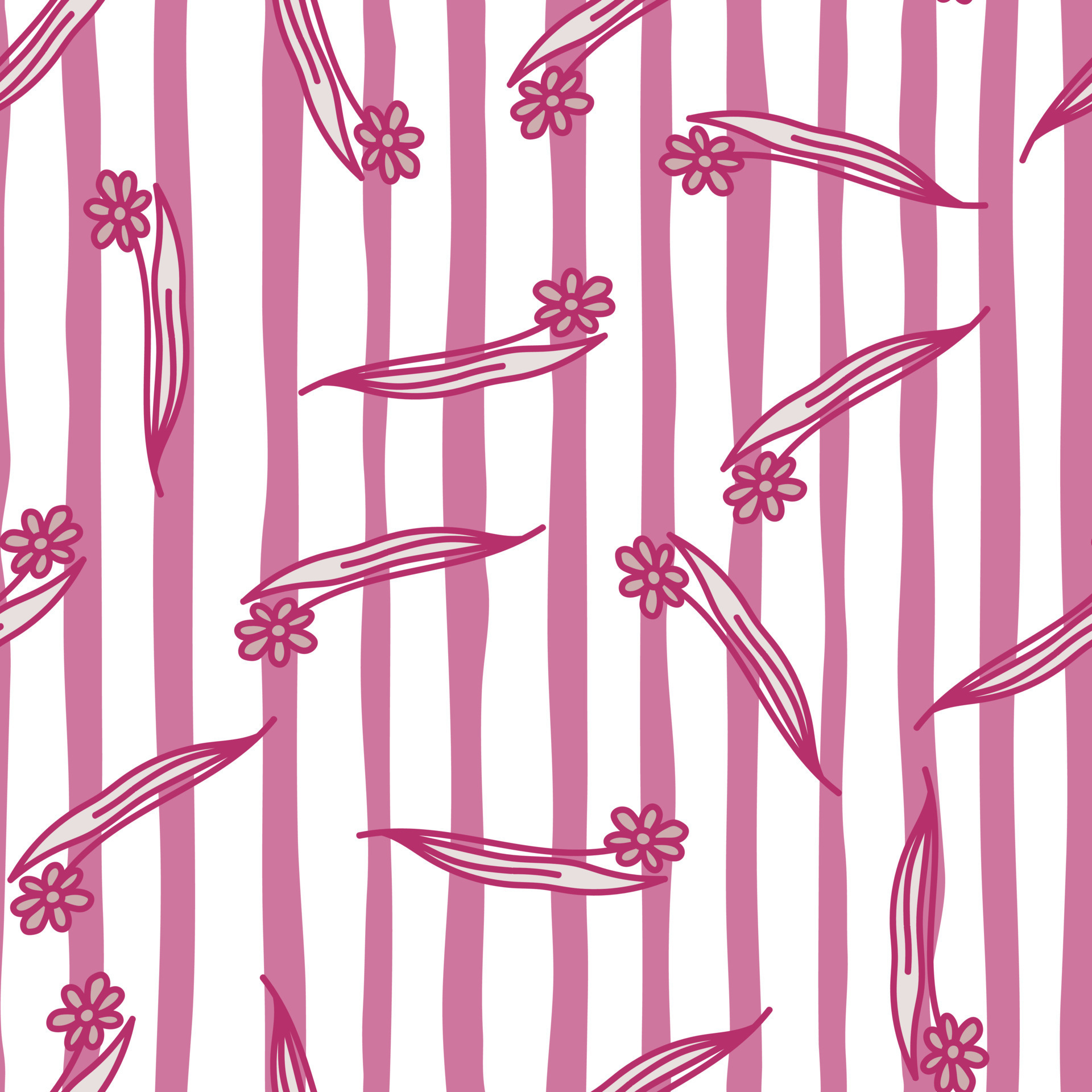 Hand drawn flower seamless pattern. Simple floral wallpaper. 9229544 ...