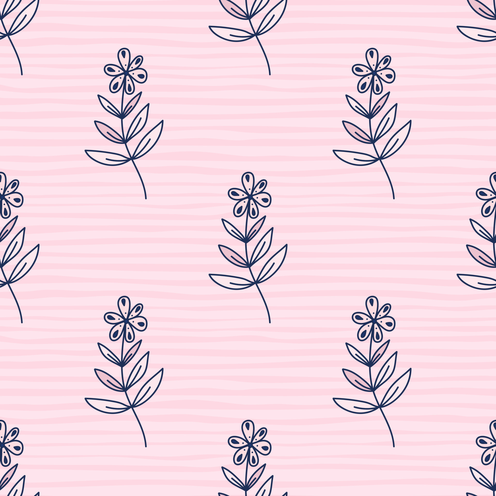 Hand drawn ditsy flower seamless pattern. Simple floral field endless ...