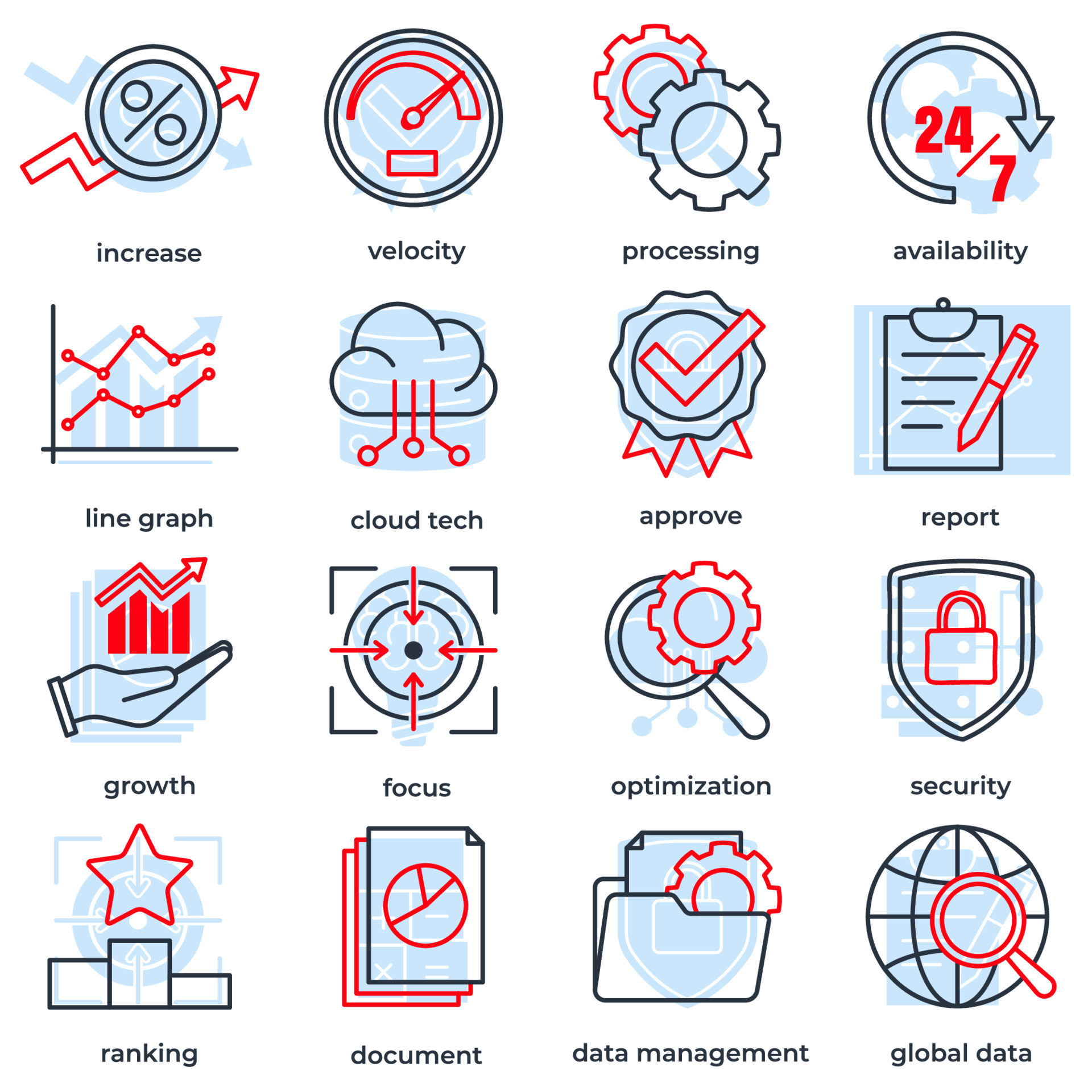 Set Of Data Analysis Icon Logo Vector Illustration Data Analysis Pack