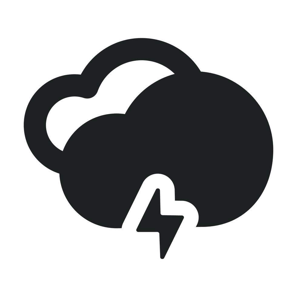 Thunder Cloud with Solid Icon 9233760 Vector Art at Vecteezy