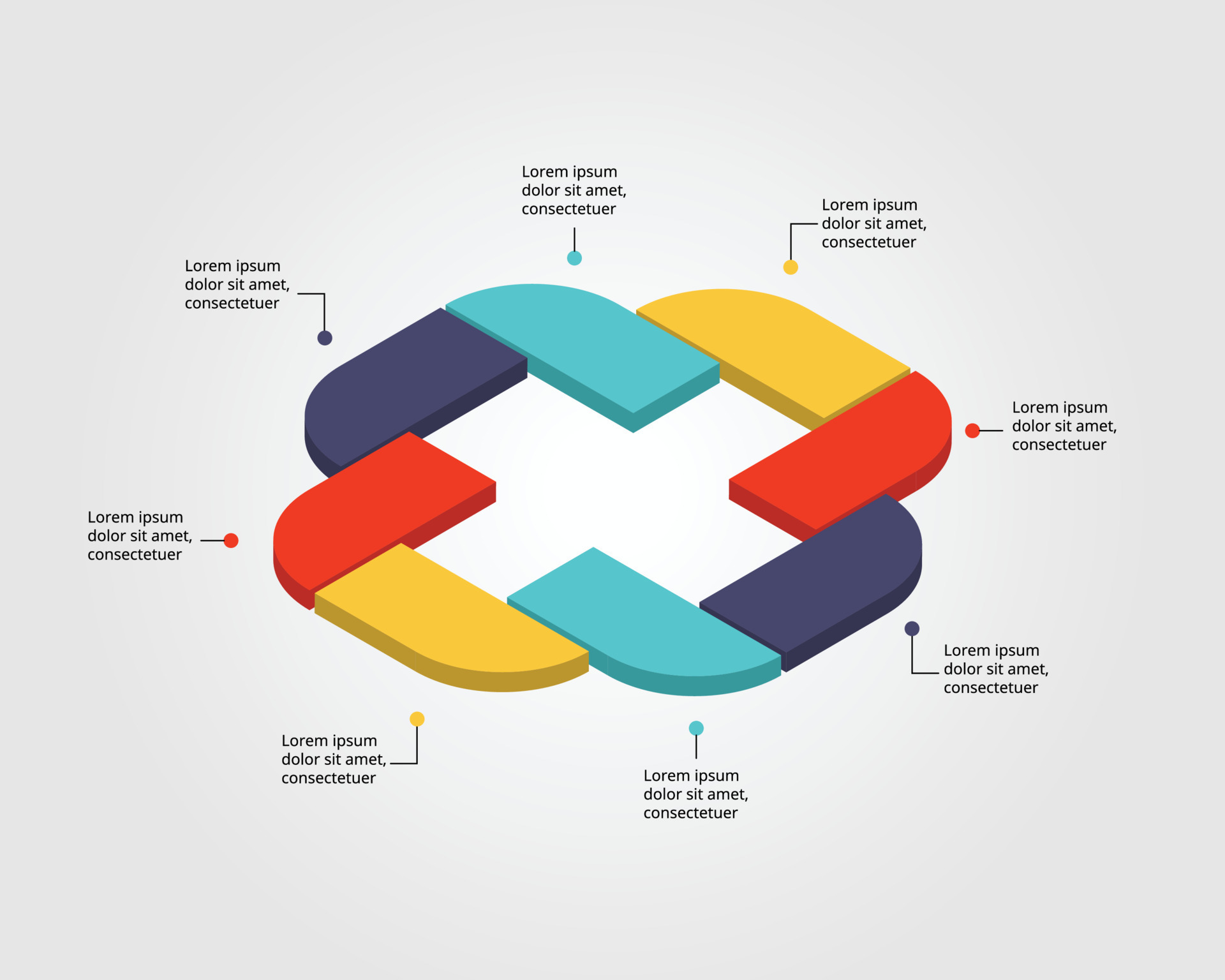 colorful chart template for infographic for presentation for 8 element ... colorful chart template for infographic for presentation for 8 element ...