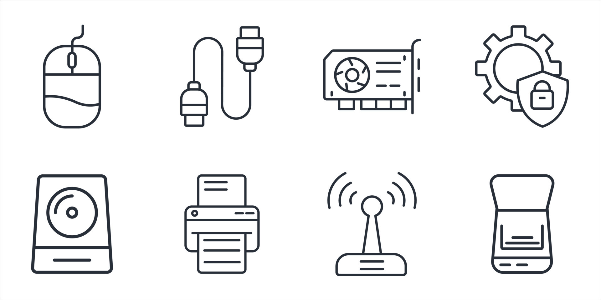 conjunto de iconos de componentes de computadora. componentes de ... conjunto de iconos de componentes de computadora. componentes de ...