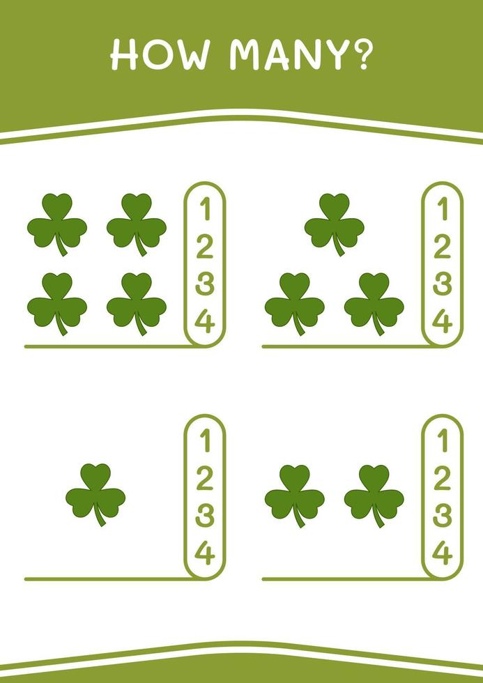 How many of Clover, game for children. Vector illustration, printable ...