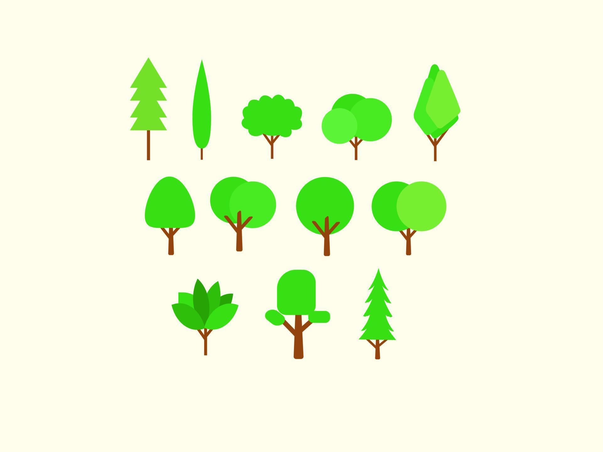 12 tree vector designs 9248695 Vector Art at Vecteezy