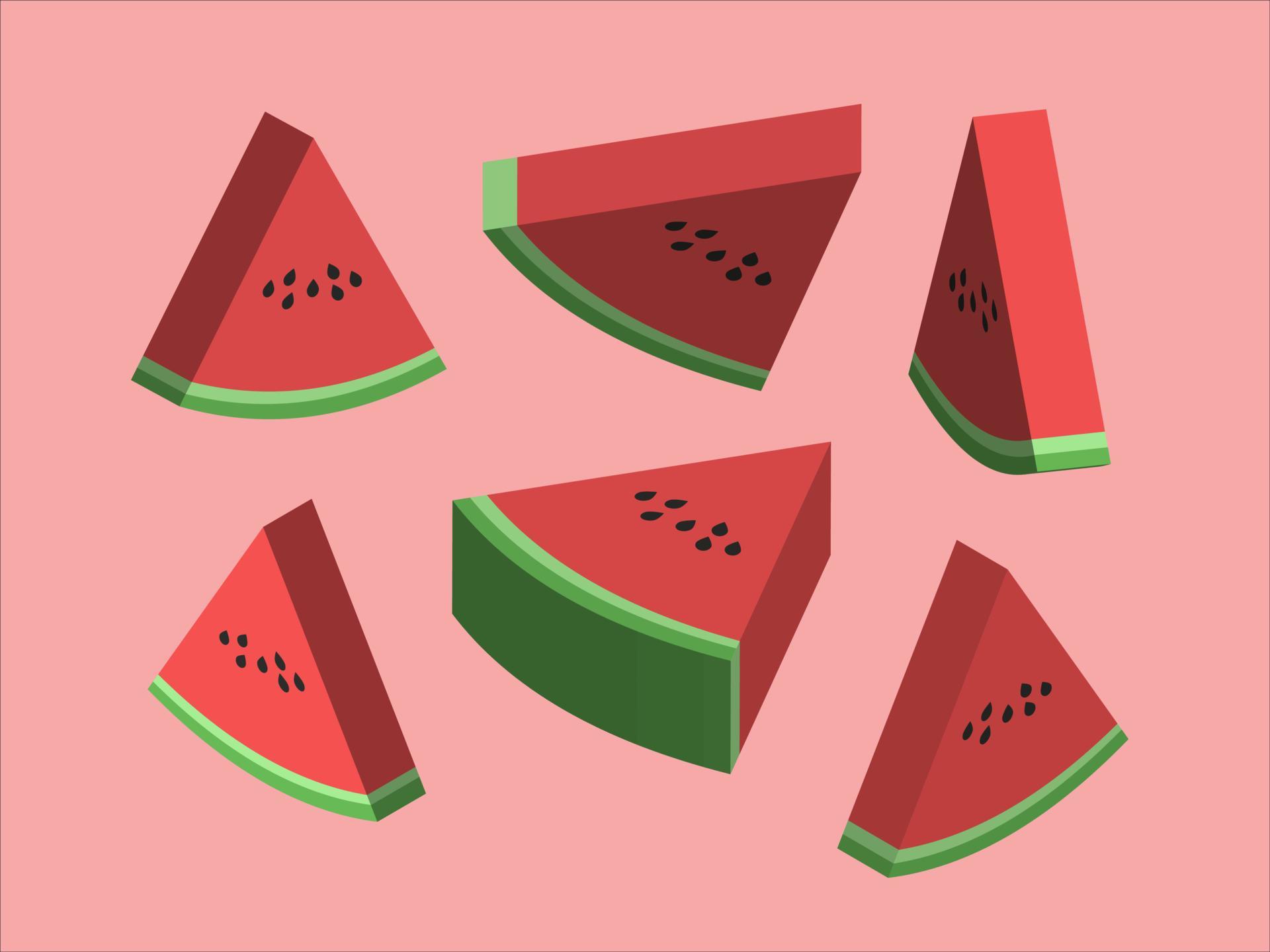 6 shapes of watermelon slices 9248699 Vector Art at Vecteezy