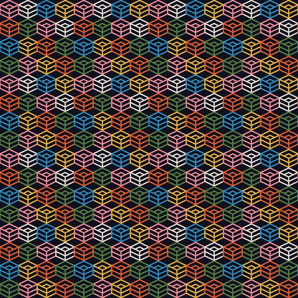 Abstract Retro Geometric Seamless Pattern Bright Colorful Nostalgic Background Design Vector