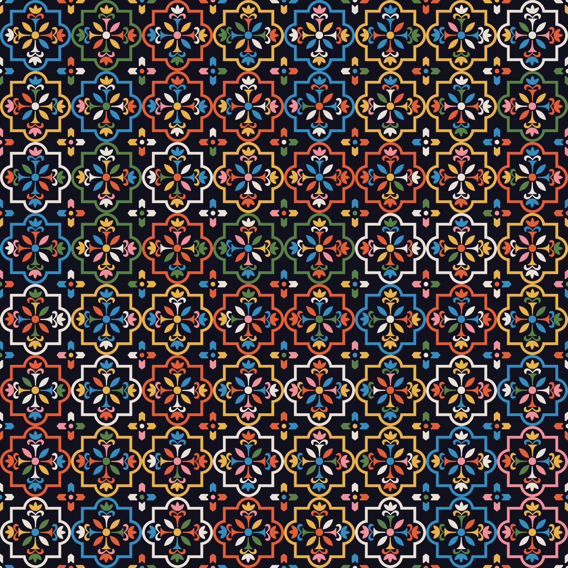 Abstract Retro Geometric seamless pattern. Bright colorful nostalgic ... Abstract Retro Geometric seamless pattern. Bright colorful nostalgic ...
