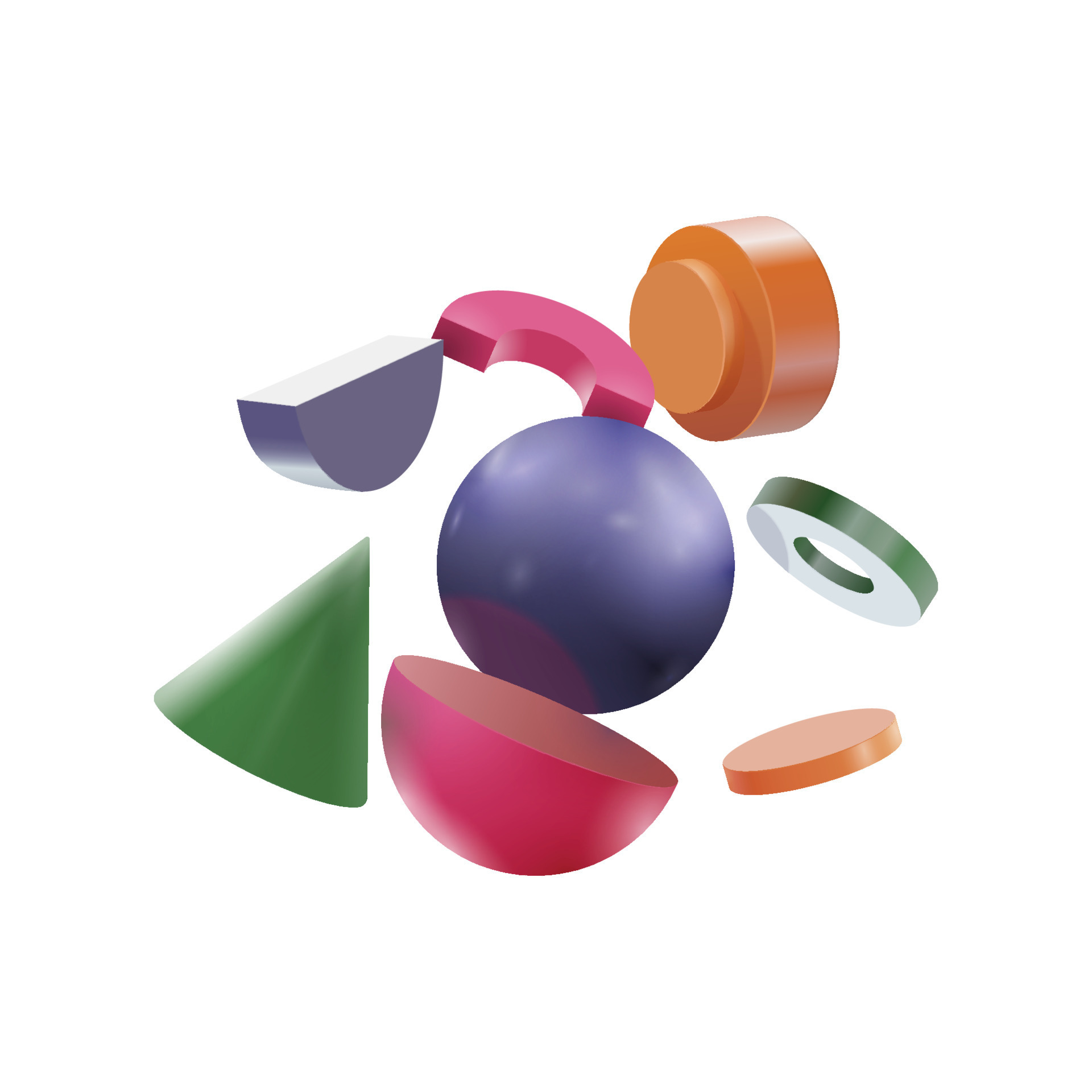 3D floating geometric background in different shape. 9253257 Vector Art ...