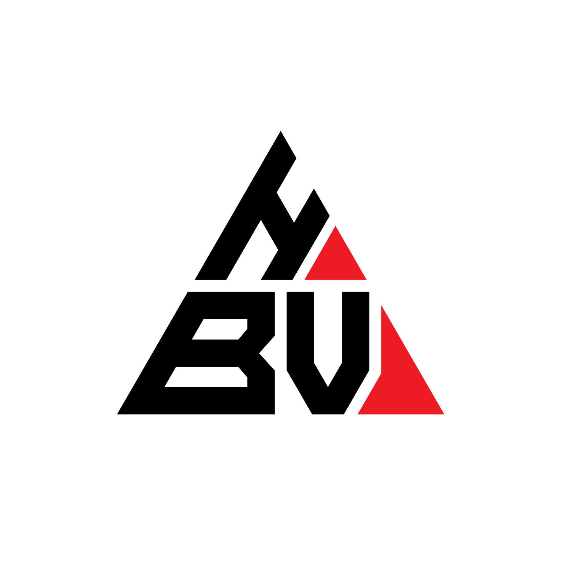 diseño de logotipo de letra de triángulo hbv con forma de triángulo. monograma de diseño del ...